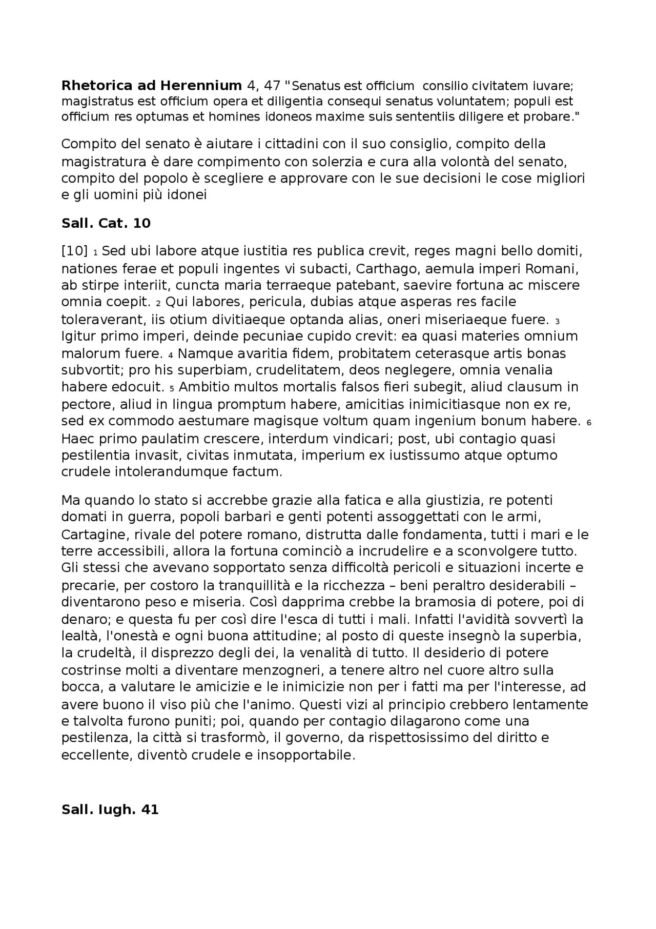 Cicerone E Sallustio Docsity