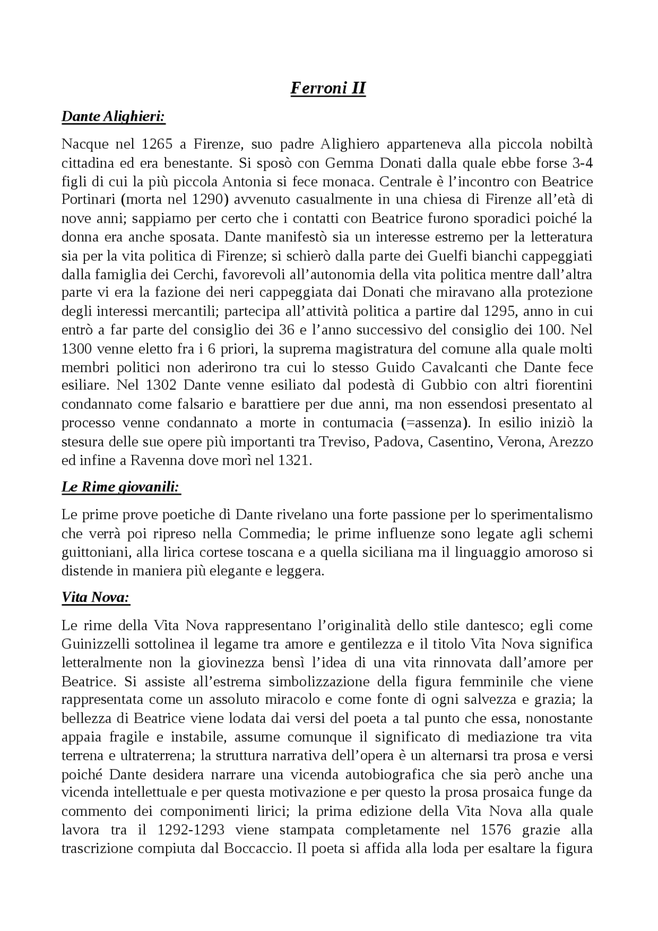 Riassunto Del Secondo Volume Di Gferroni Docsity