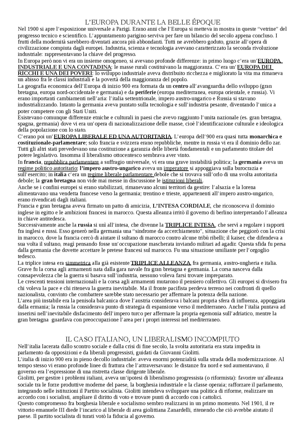 Riassunti Storia Su Tutto Il Programma Di Quinta Docsity