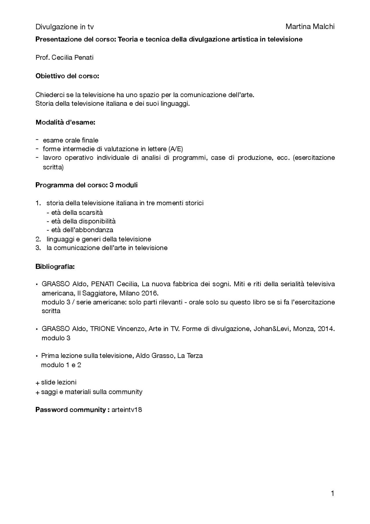 Appunti Di Televisione Docsity