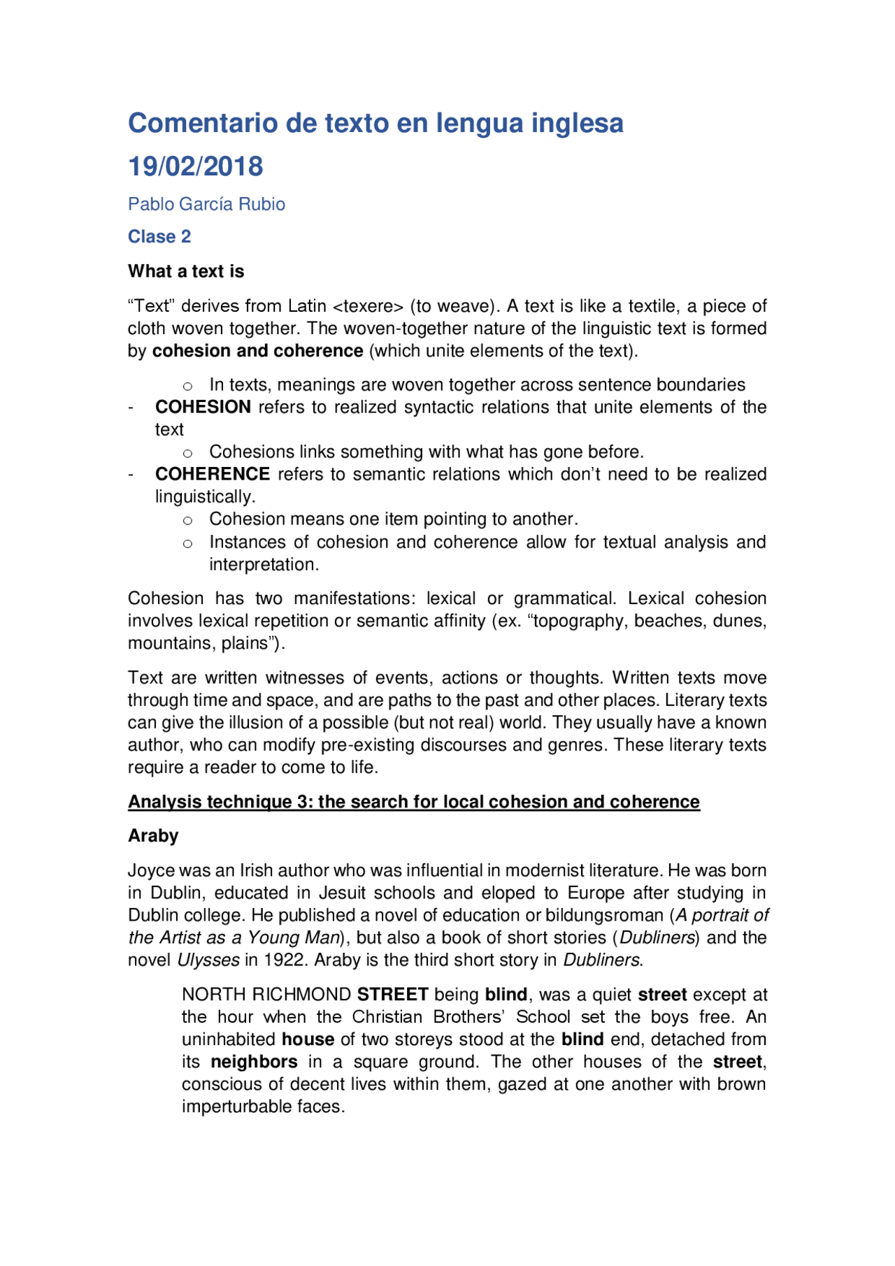 Textual commentary lesson - Docsity