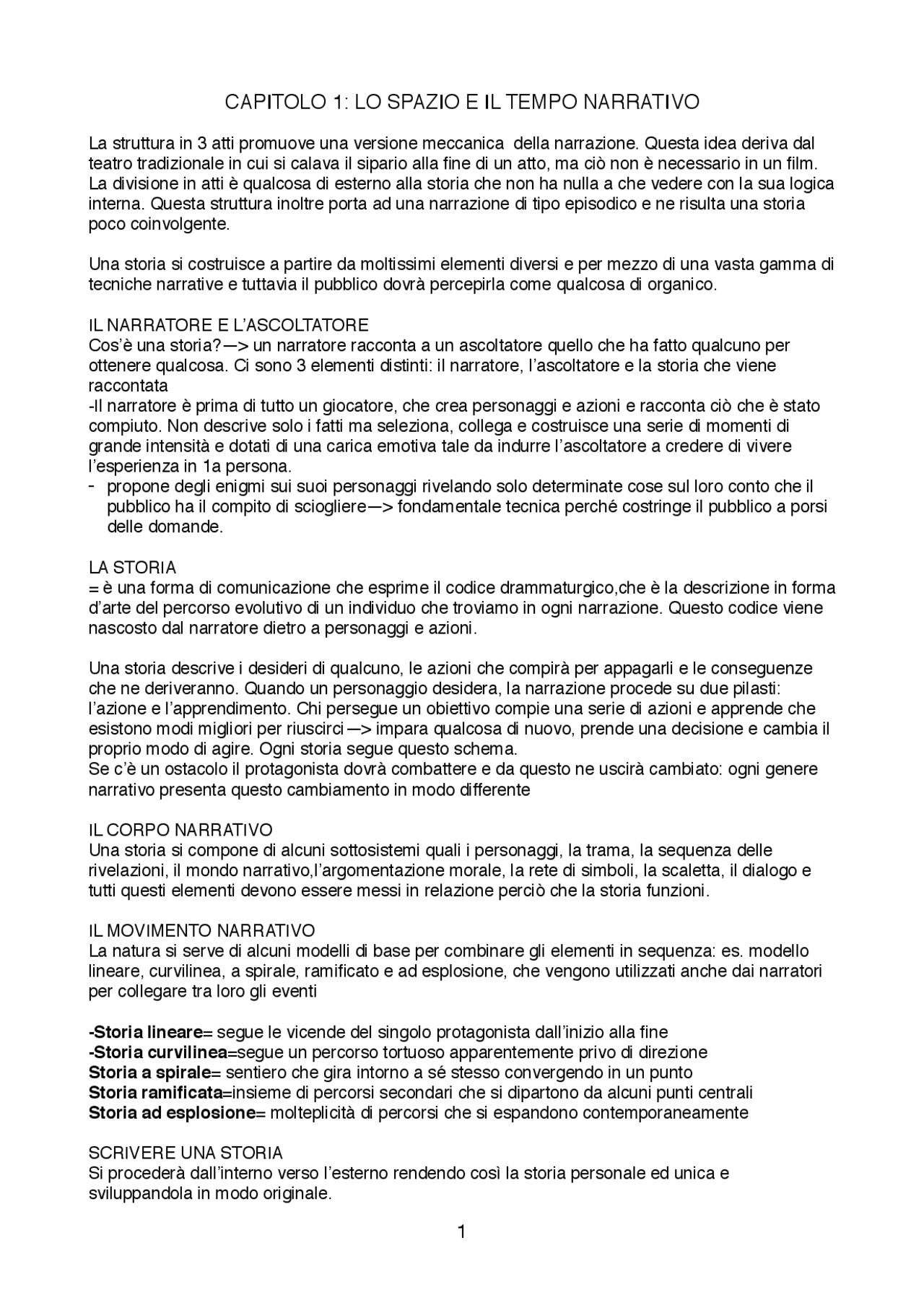 Anatomia Di Una Storia Docsity