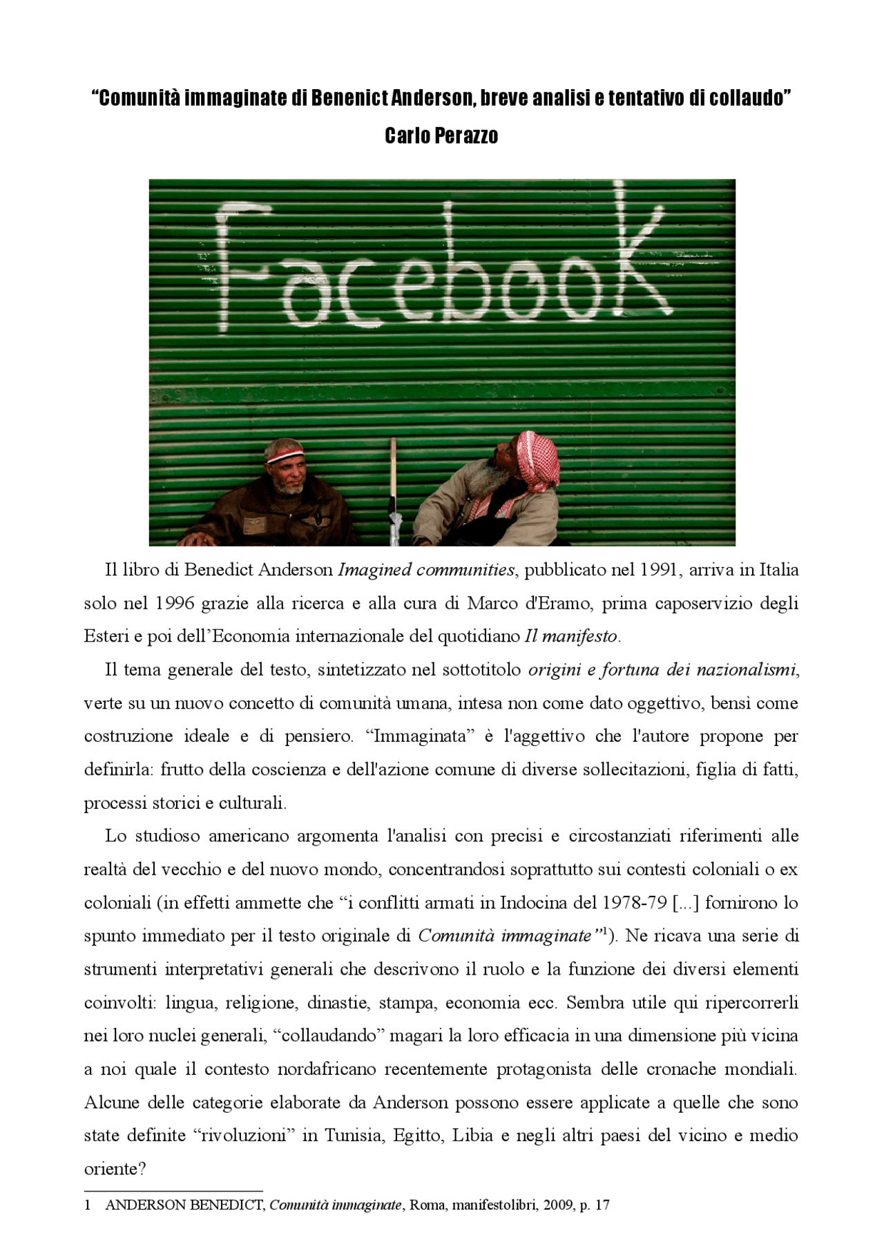 Comunità Immaginate Anderson Docsity