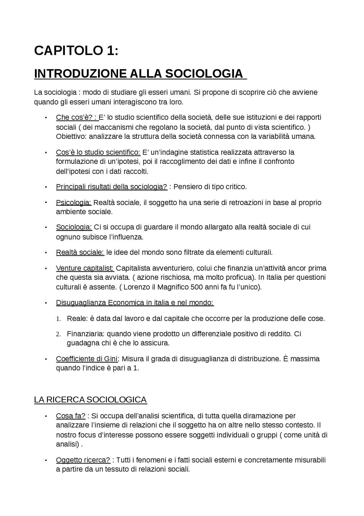Manuale Di Sociologia Appunti Di Sociologia Docsity