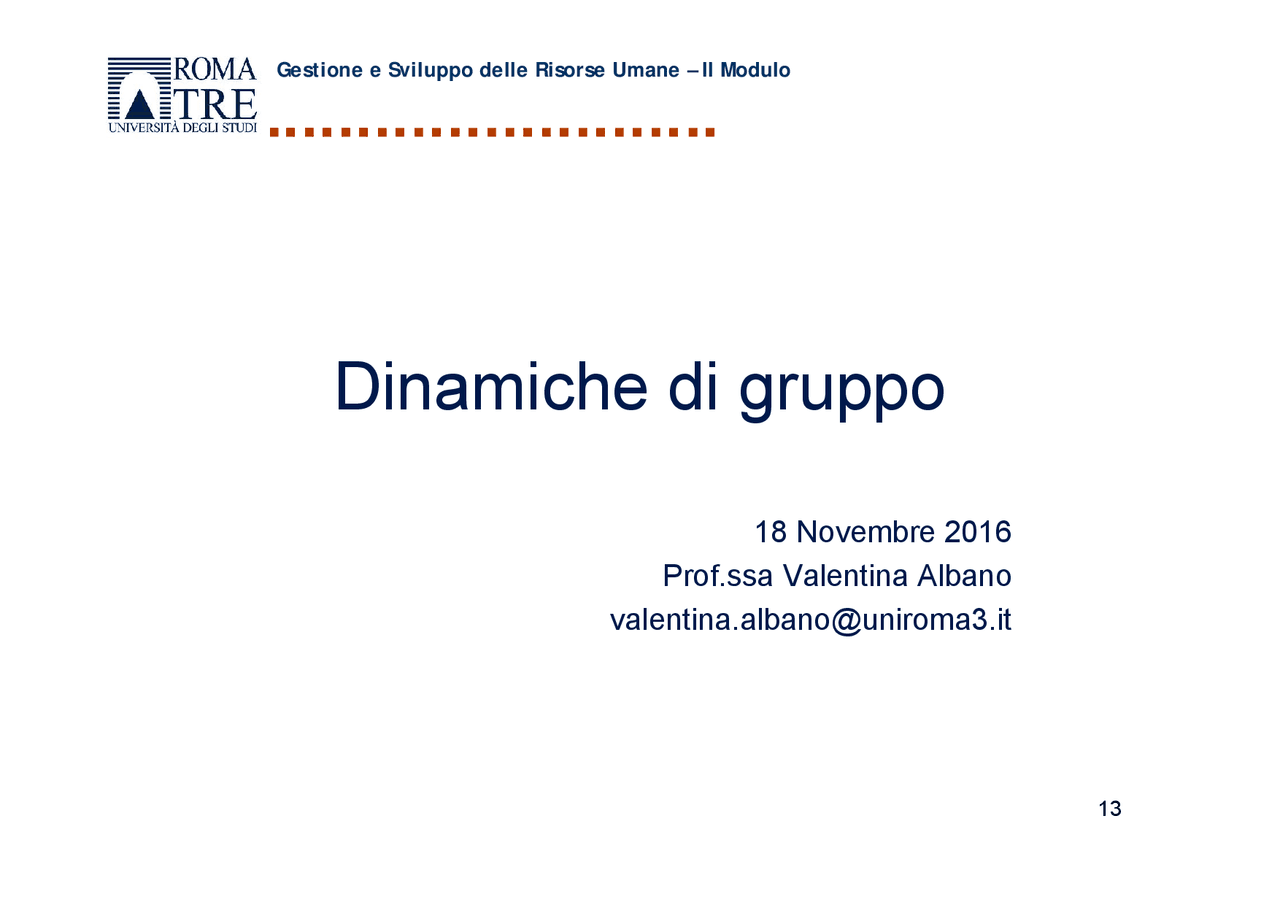 Slide Dinamiche Di Gruppo Docsity