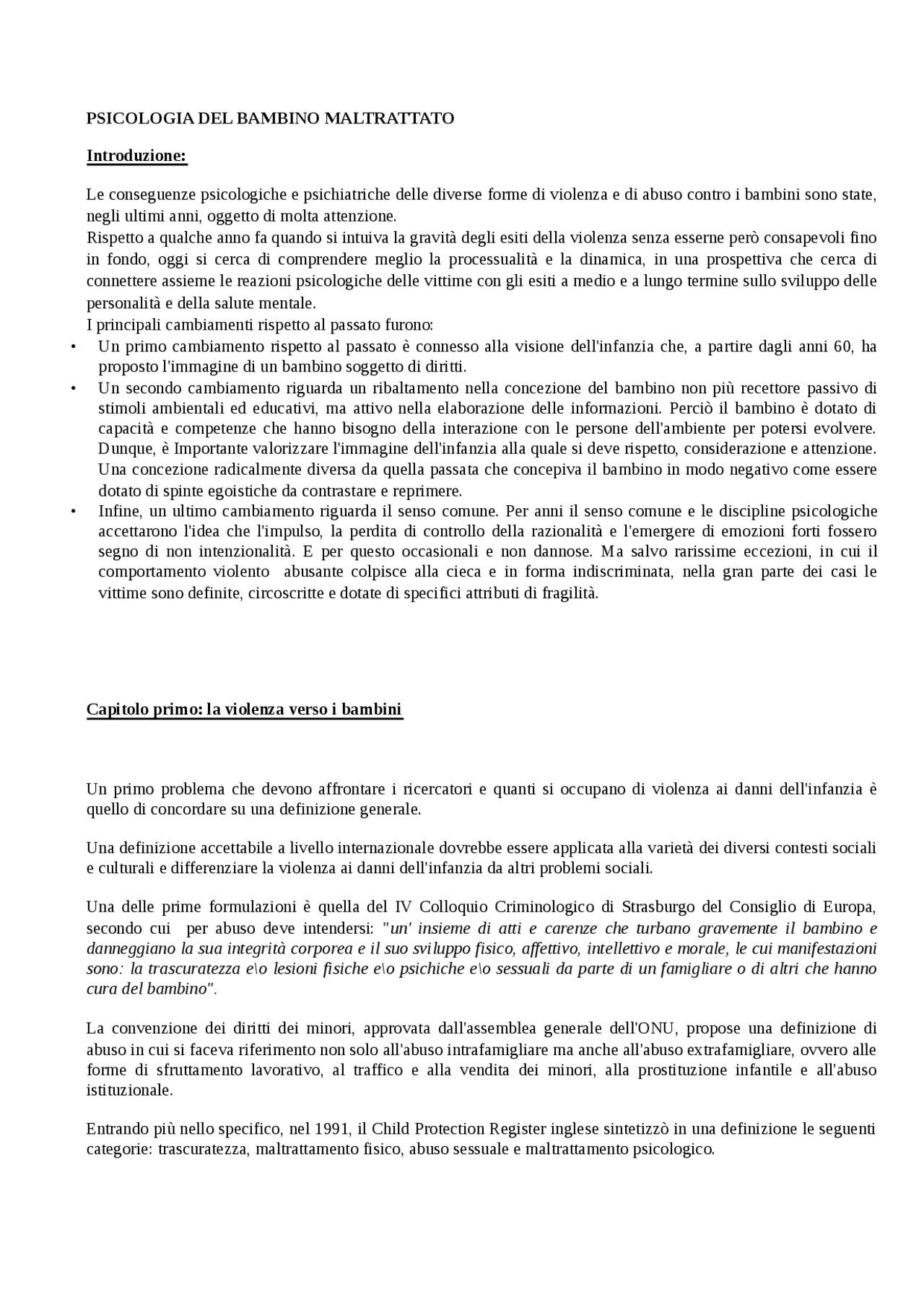 Il Bambino Maltrattato Docsity