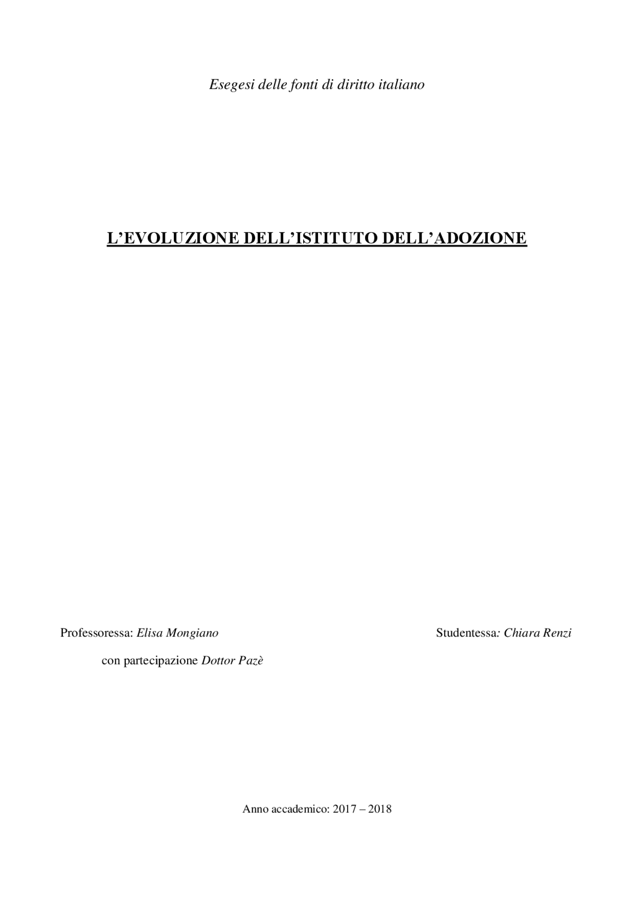 Evoluzione Dellistituto Delladozione Docsity