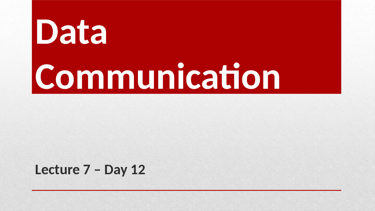 Basics of Data Communication - Docsity