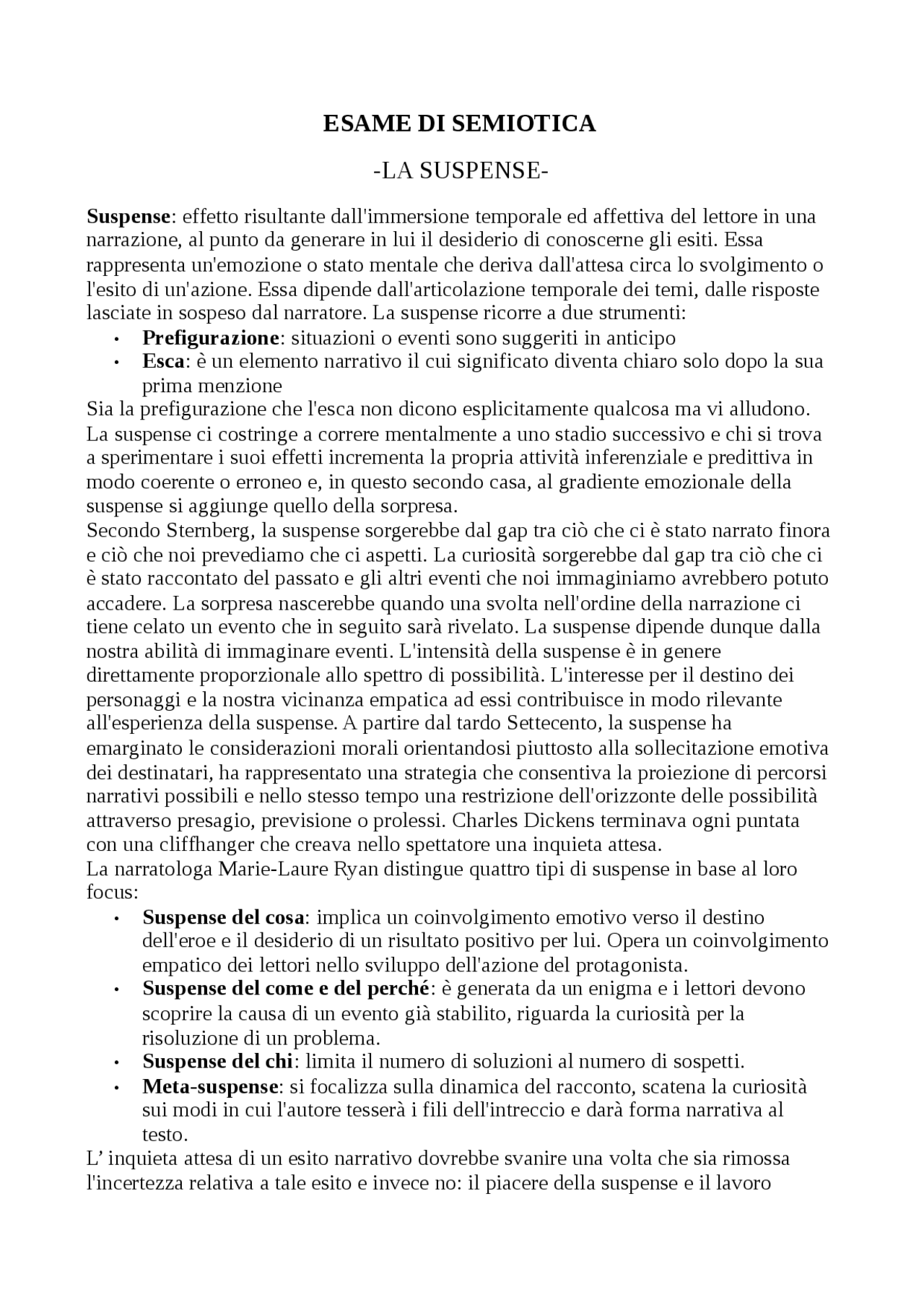 Riassunto La Suspense Calabrese Appunti Di Semiotica Docsity