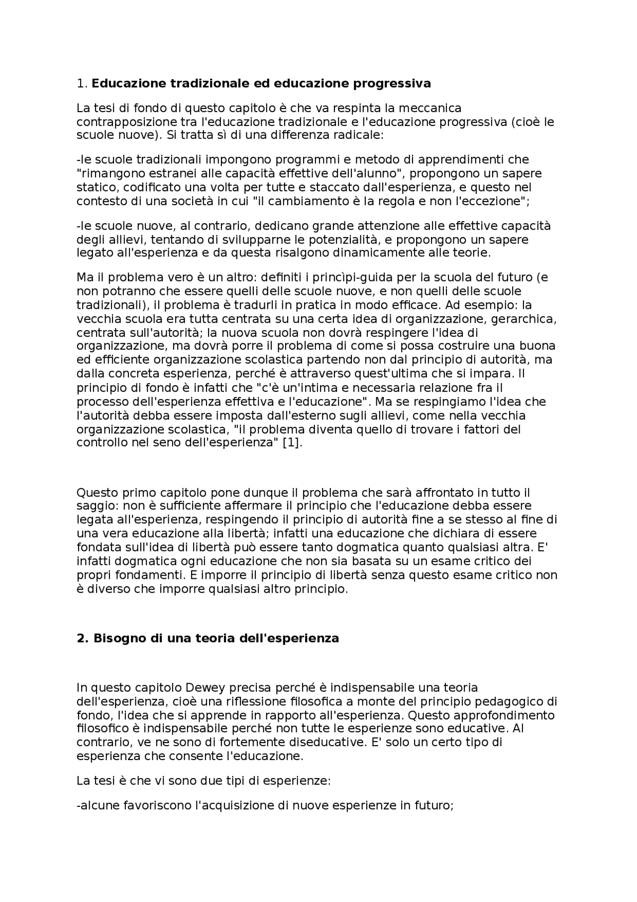 Pedagogia Generale Università di Torino - Docsity