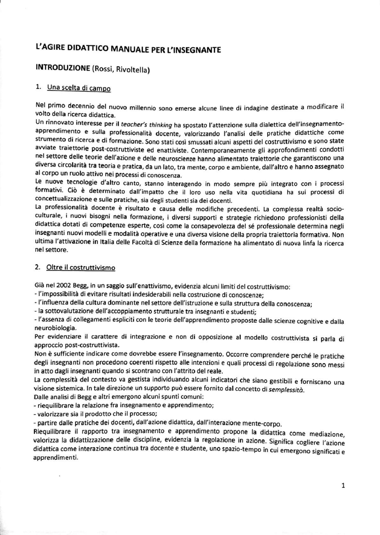 Lagire Didattico Di Rivoltella Docsity
