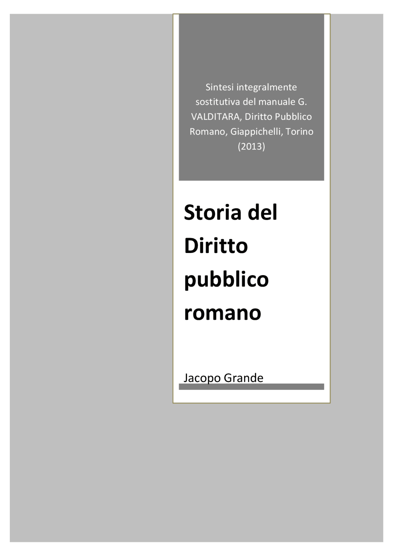 Diritto Pubblico Romano Docsity