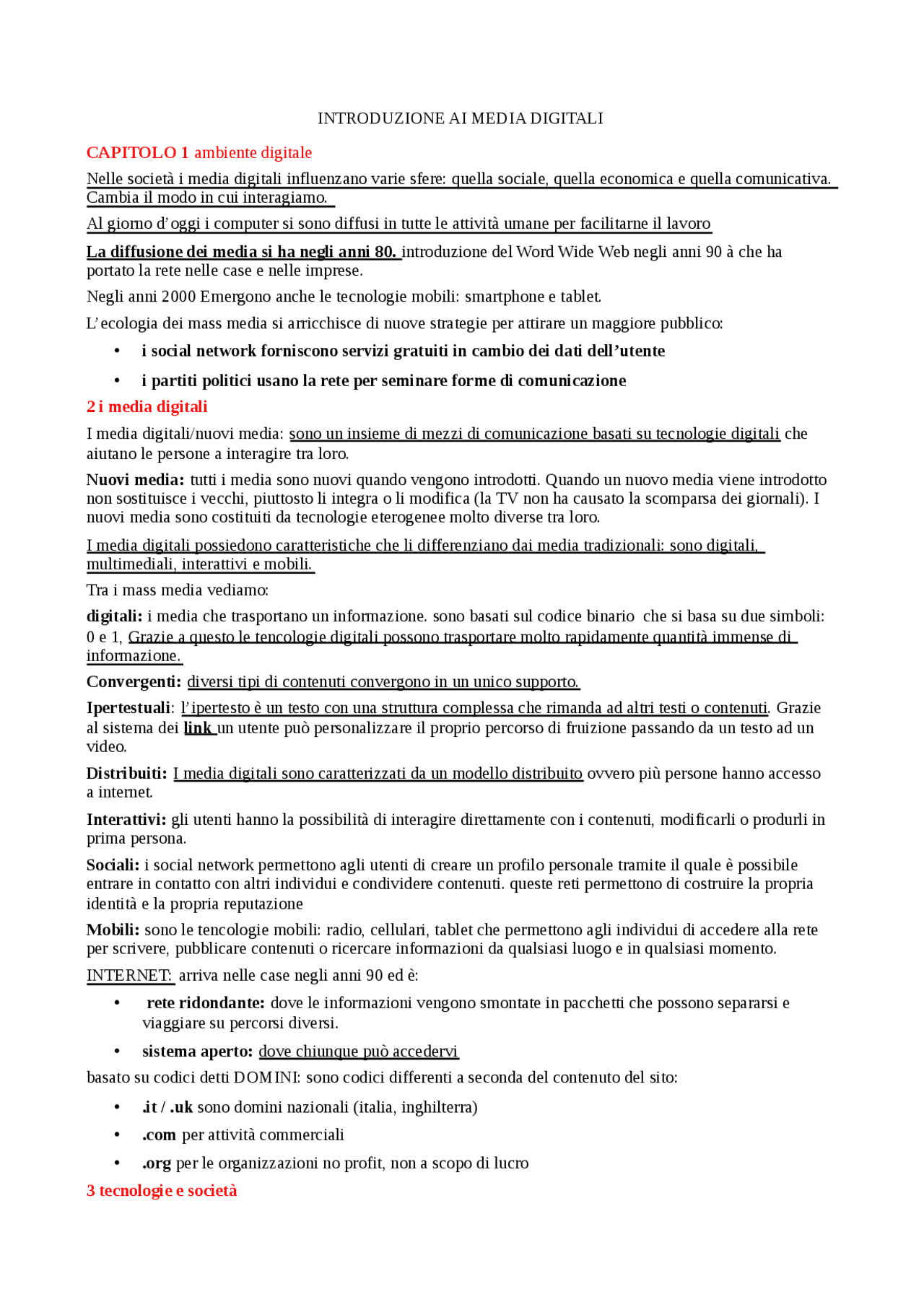 Introduzione Ai Media Digitali Docsity