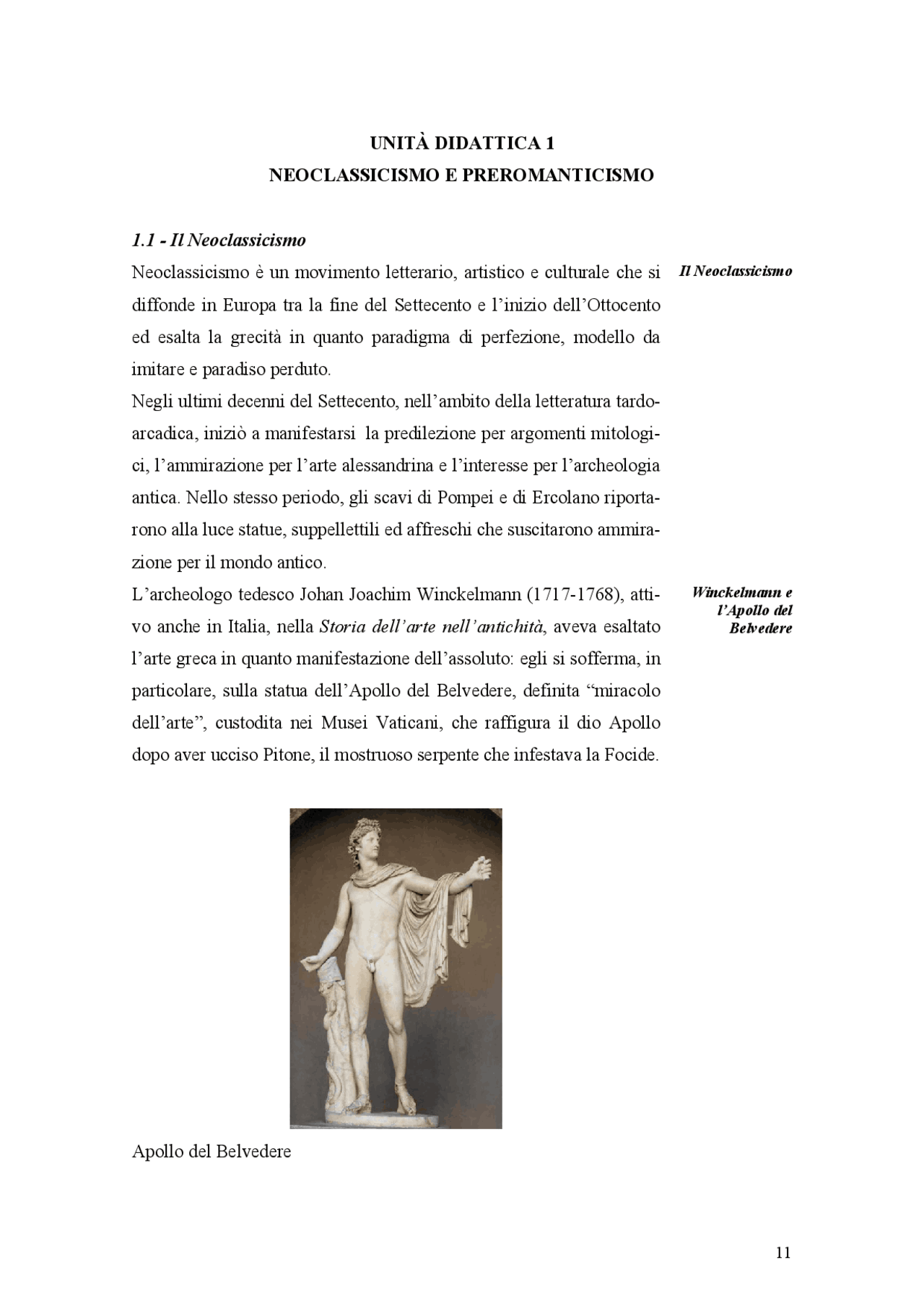 Neoclassicismo Appunti Ripasso Docsity