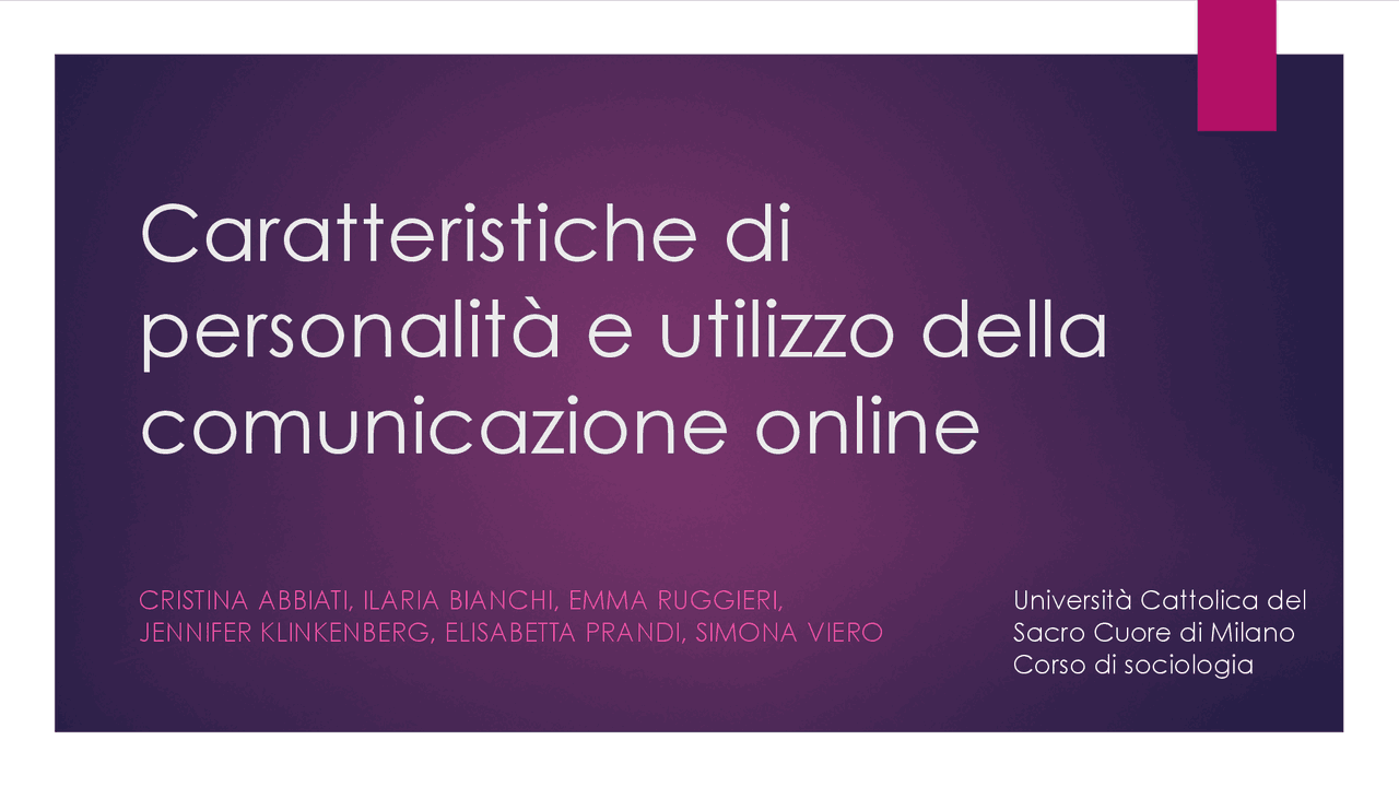 Caratteristiche Di Personalità Docsity