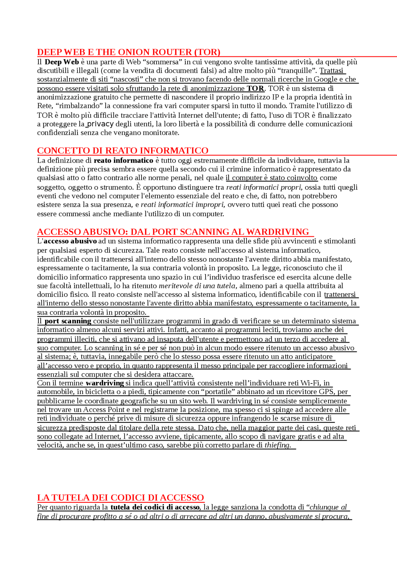 Informatica Forense Docsity