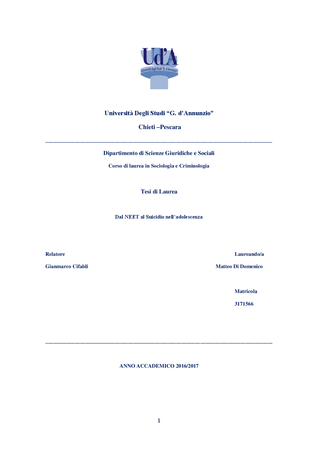 Dal Neet Al Suicidio Nelladolescenza Docsity