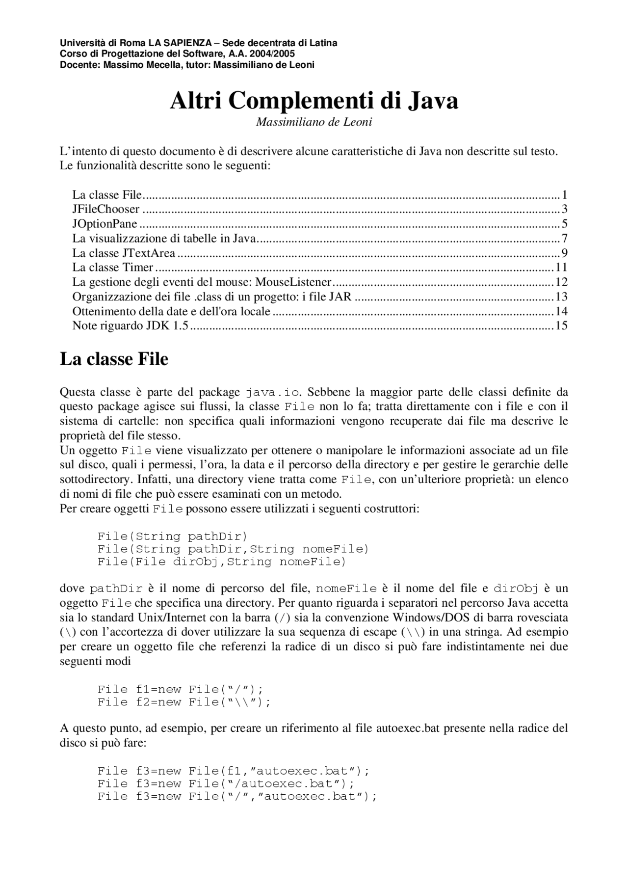 Complementi Java gestione file directory | Guide, Progetti e Ricerche di Programmazione Java ...