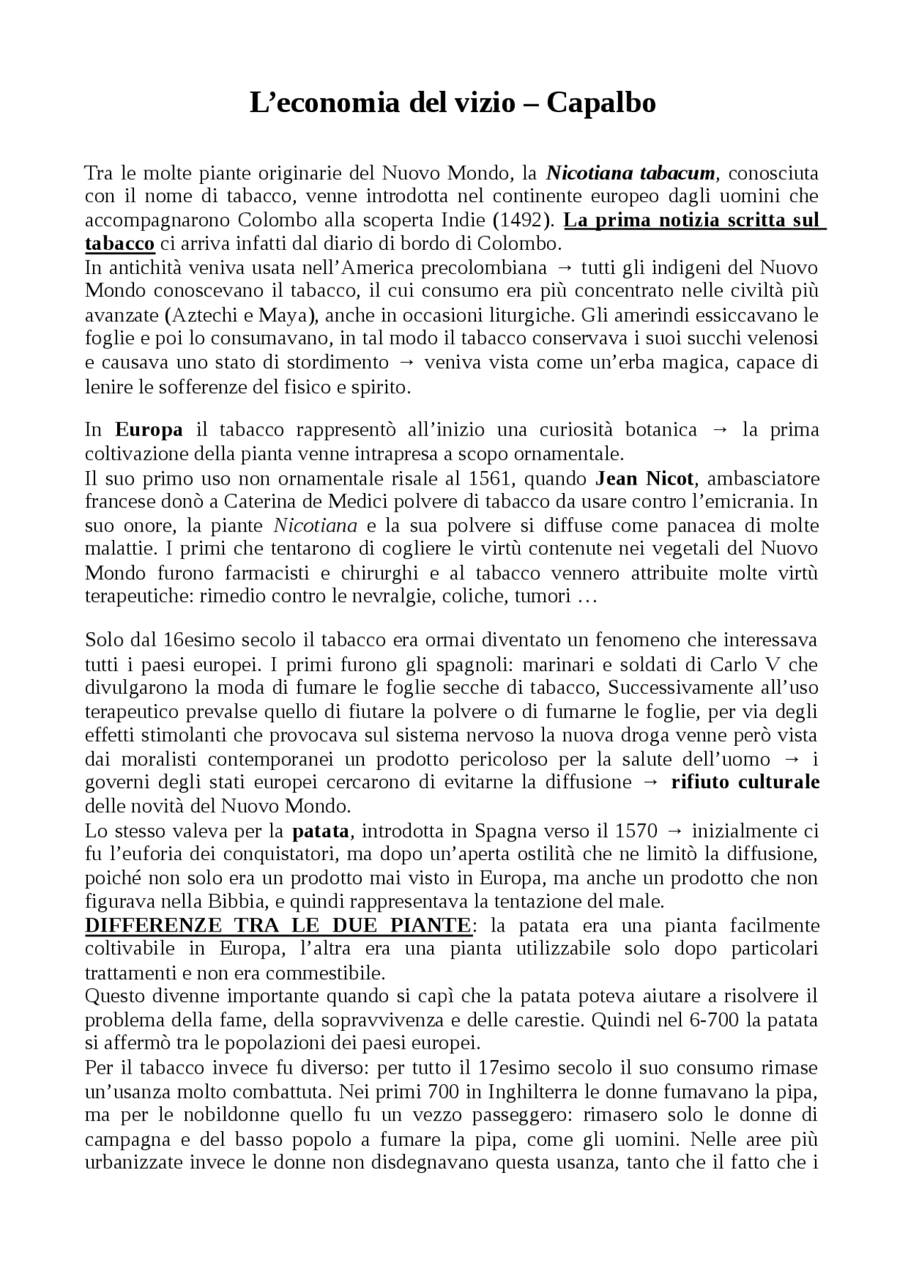 Riassunto Leconomia Dei Vizio Di Cinzia Capalbo Docsity