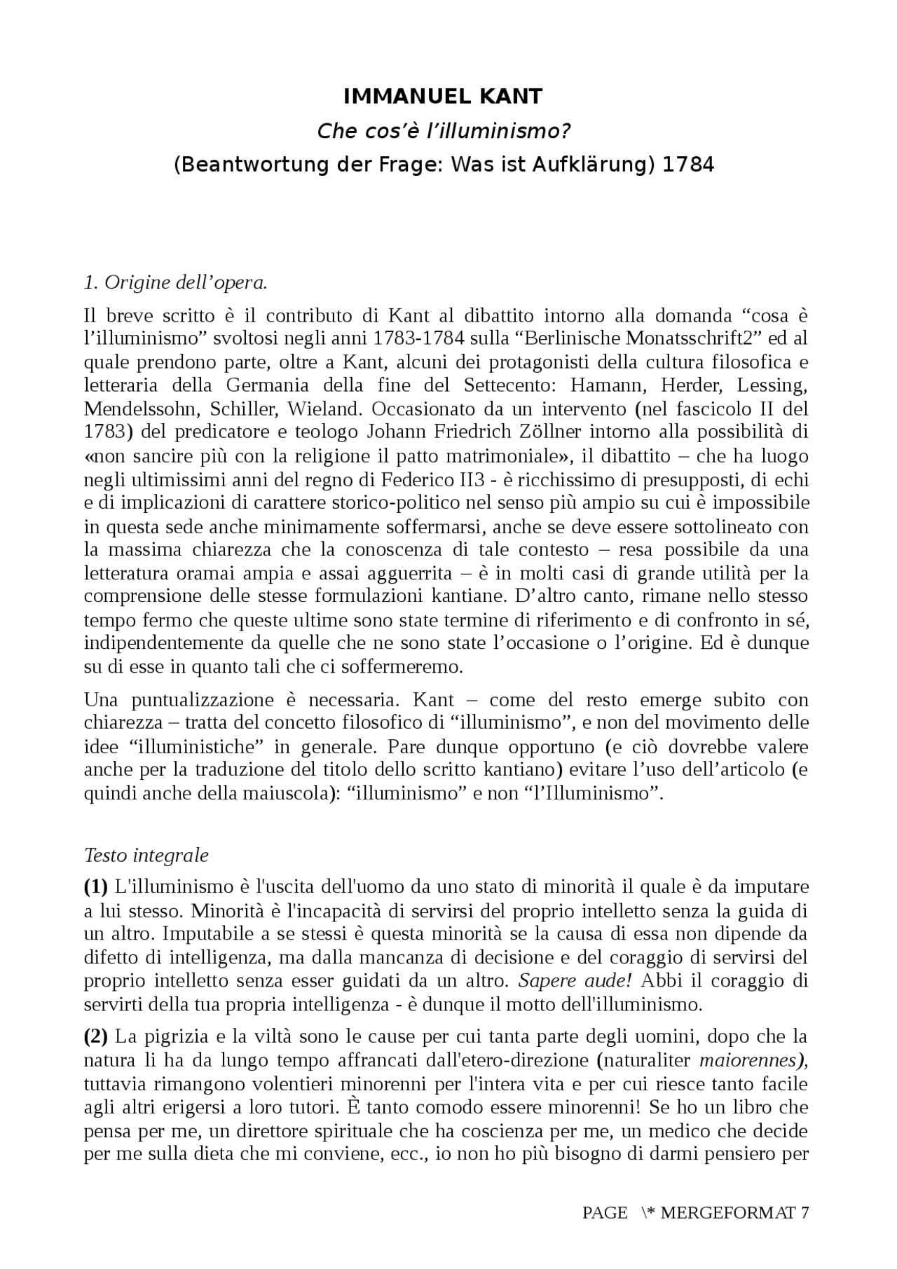 Esercitazione Su Kant Docsity
