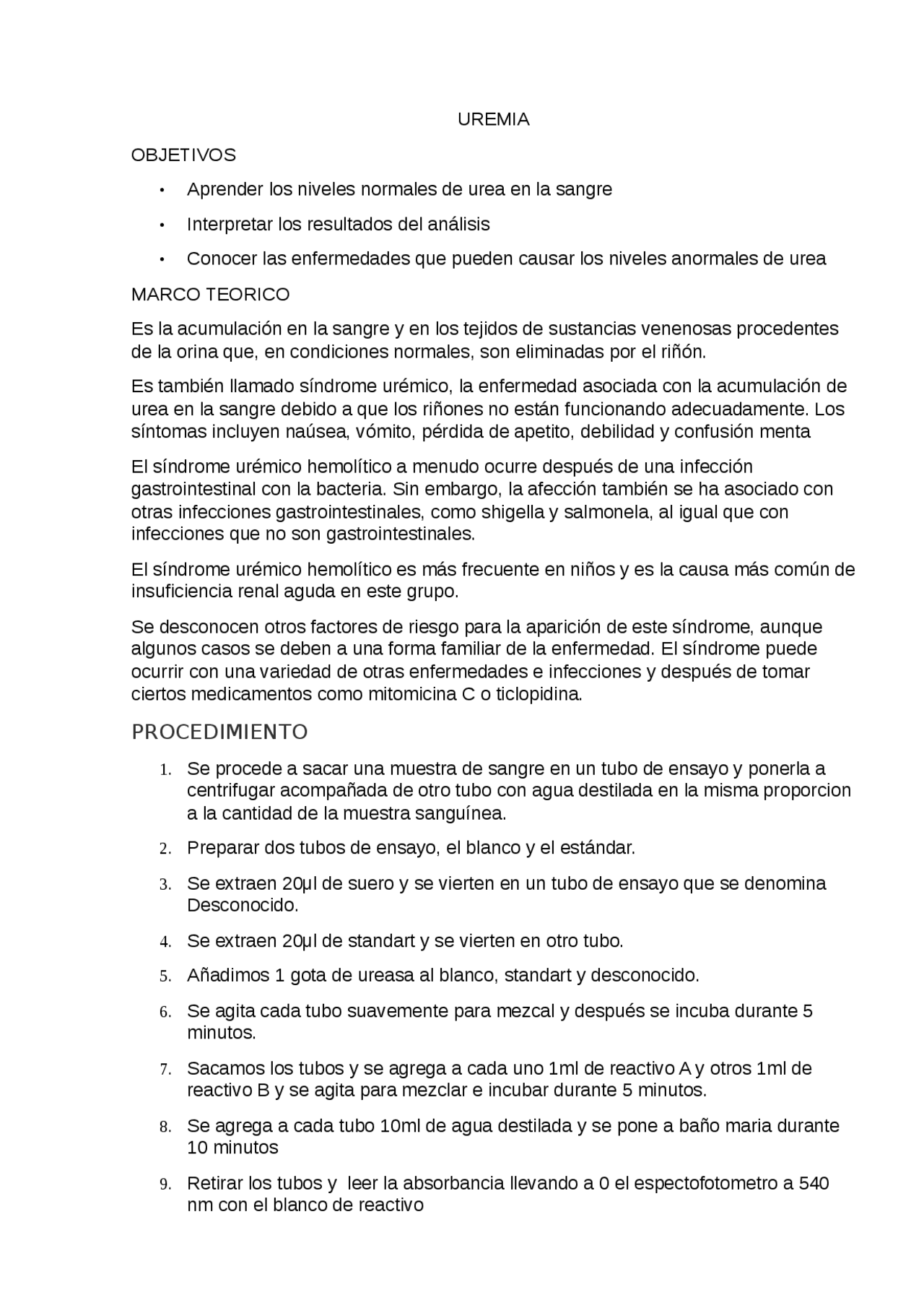 Informe Del Laboratorio De Bioquímica Docsity