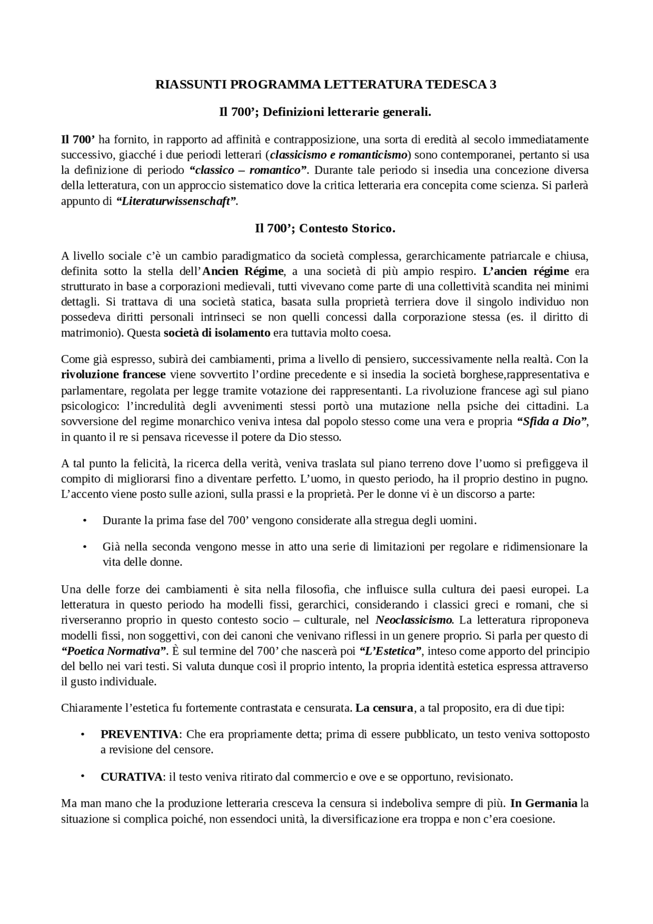 Illuminismo Tedesco Prof Ubohmel Docsity
