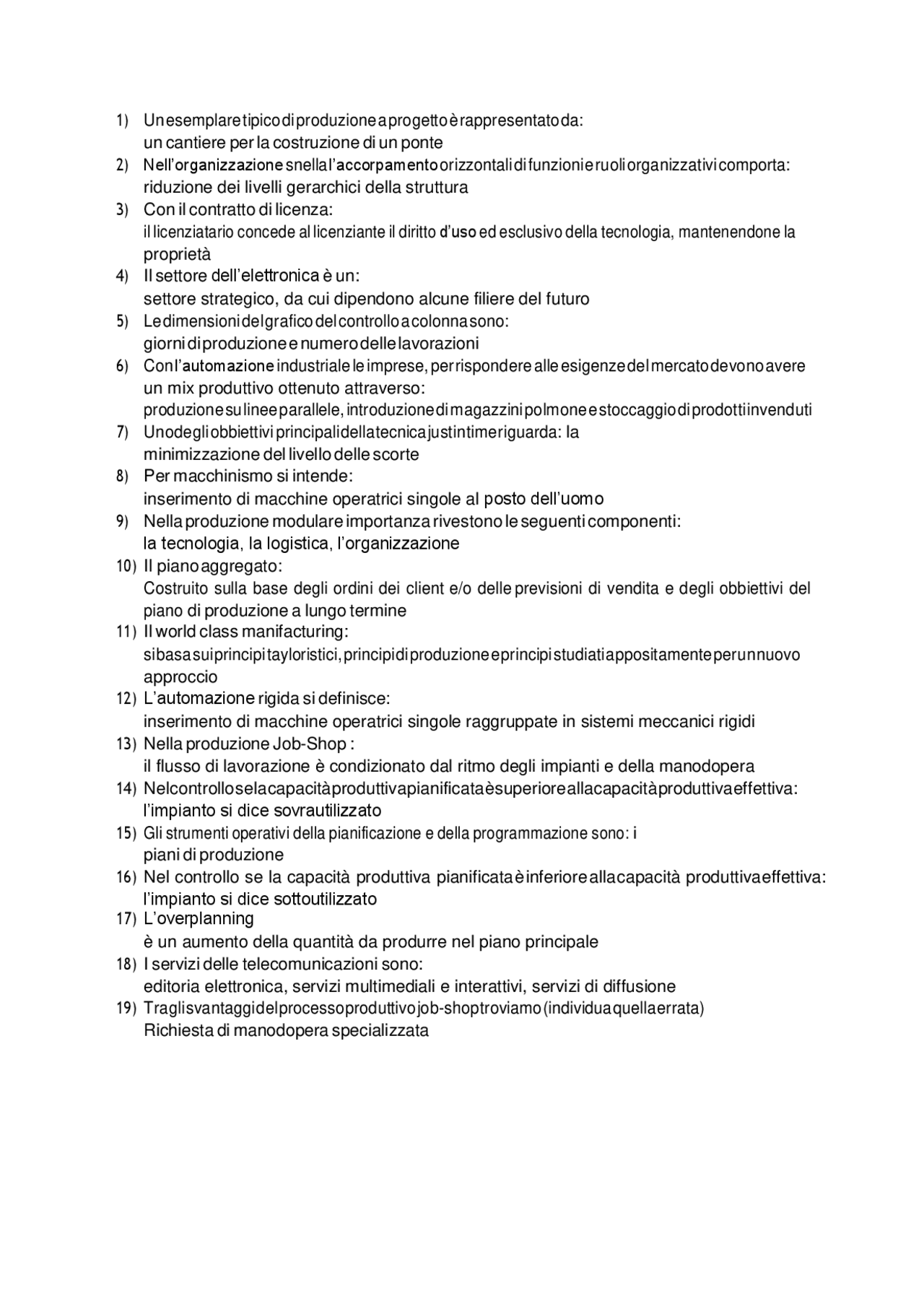 Tecnologia Dei Cicli Produttivi Docsity