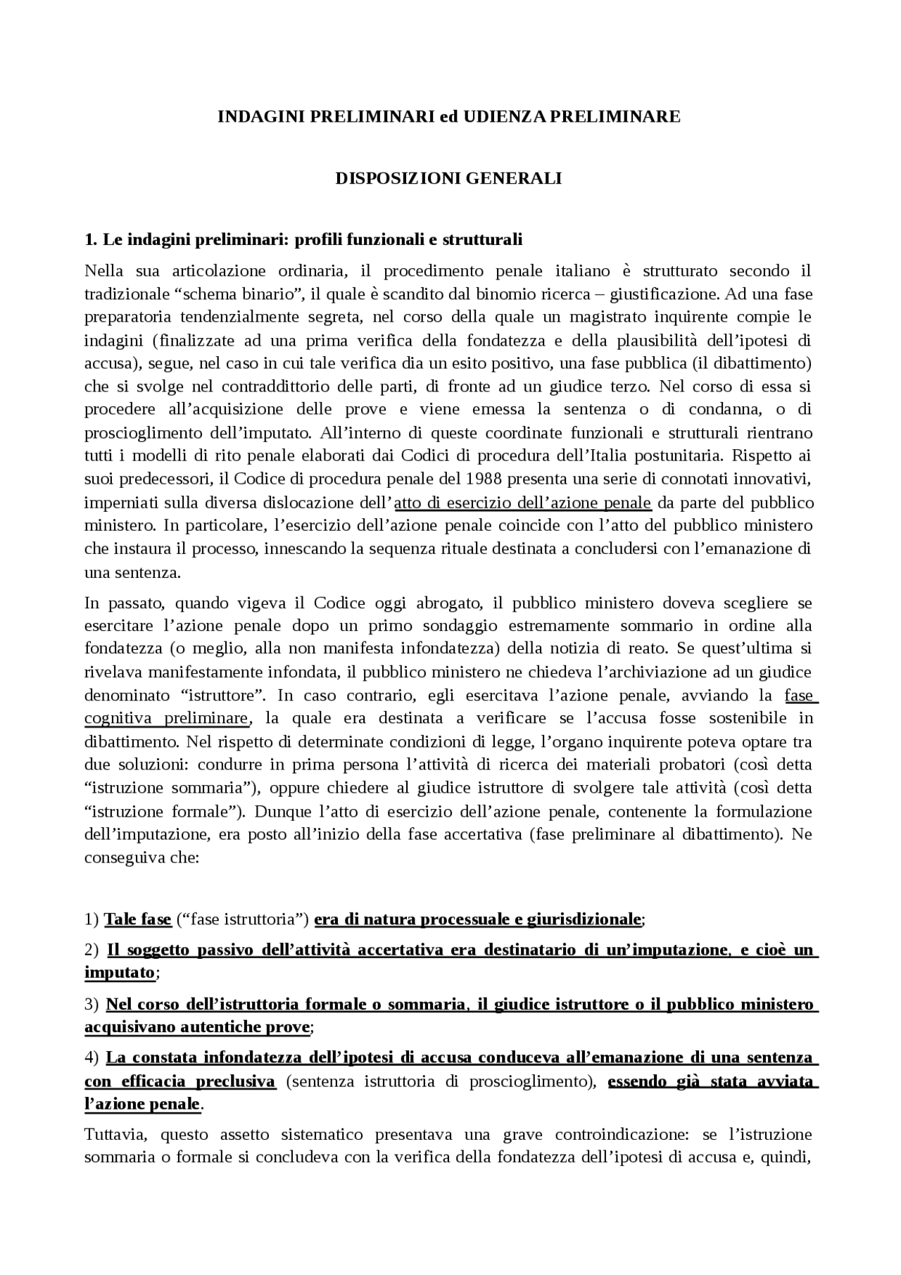 Capitolo V Indagini Preliminari E Udienza Preliminare Docsity
