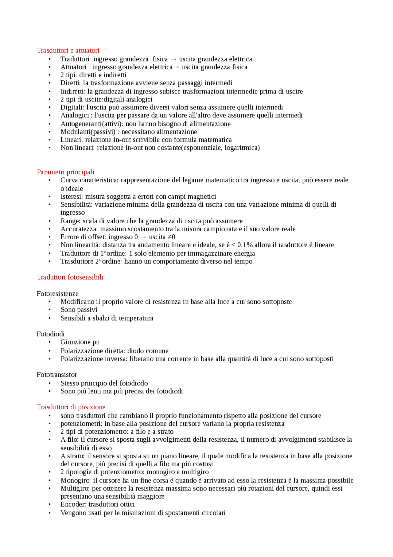 Riassunto programma 5' superiore TDP - Docsity