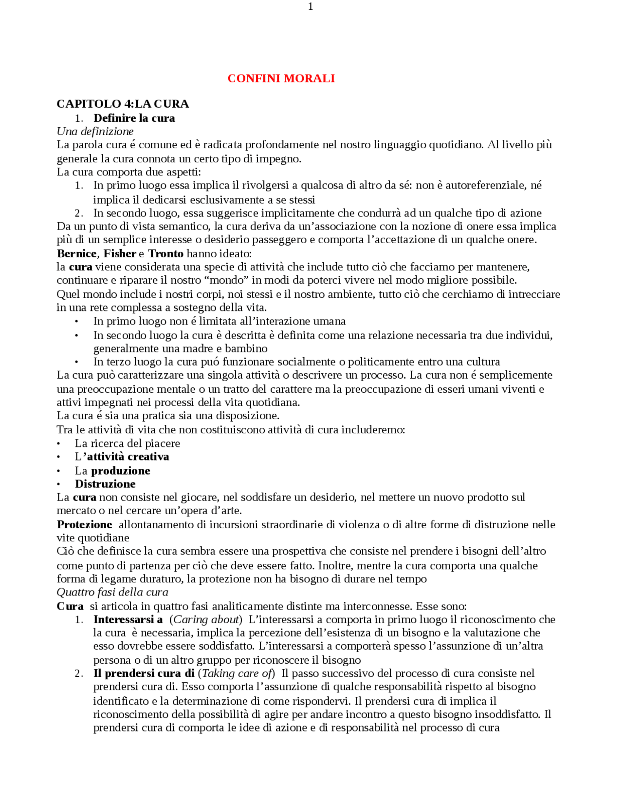 Confini Morali Johann Tronto Docsity