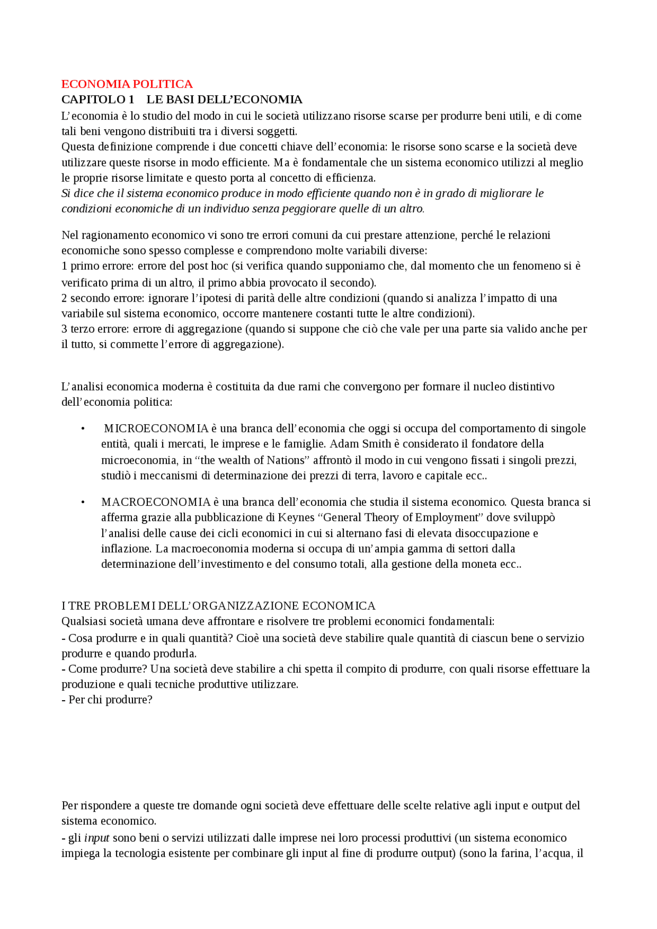 Samuelson Economia politica - Docsity