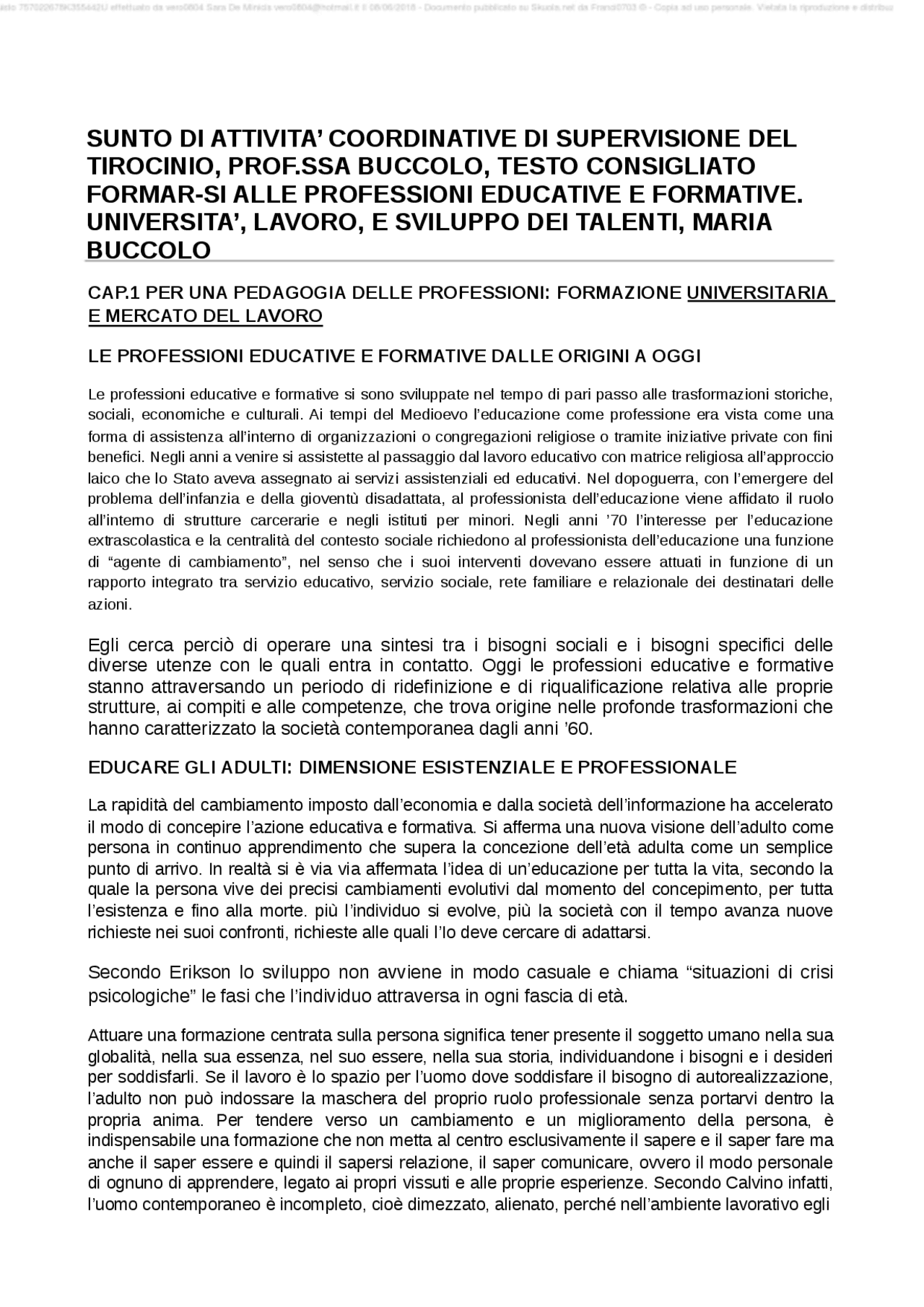 Formarsi Alle Professioni Educative E Formative Docsity