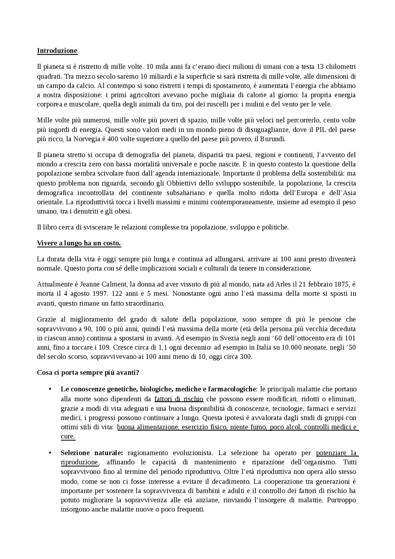 Il Pianeta Stretto Massimo Livi Bacci Docsity