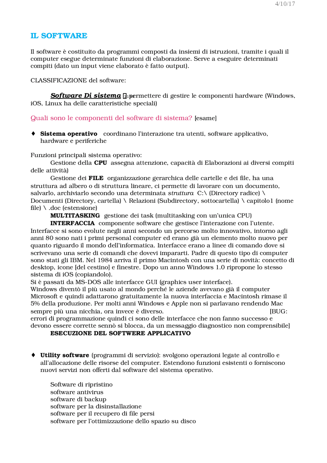 Appunti Informatica Generale Appunti Di Elementi Di Informatica Docsity