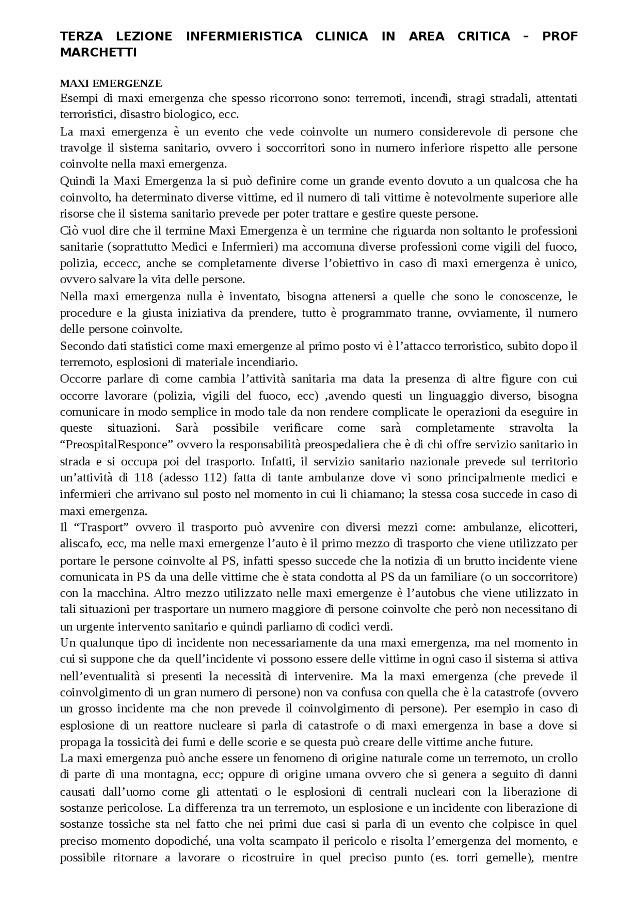 Scienze Infermieristiche Docsity