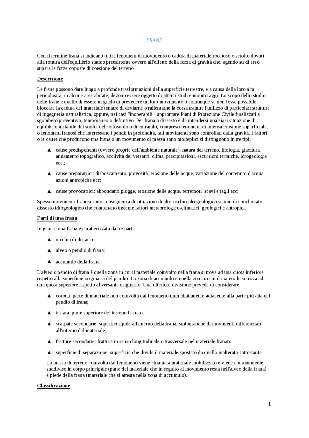 Caratteristiche E Tipi Di Frane Docsity