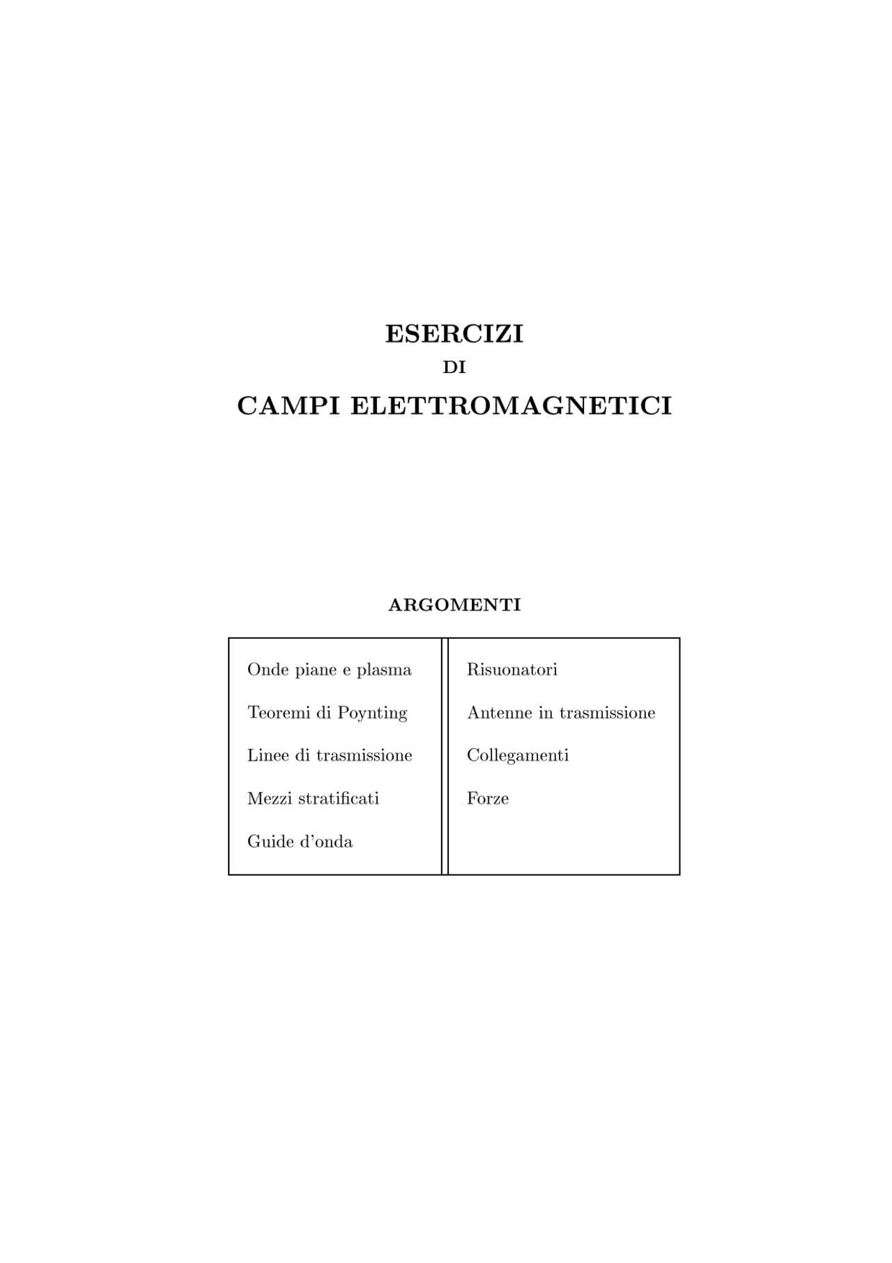 Esercizi Campi Elettromagnetici Docsity
