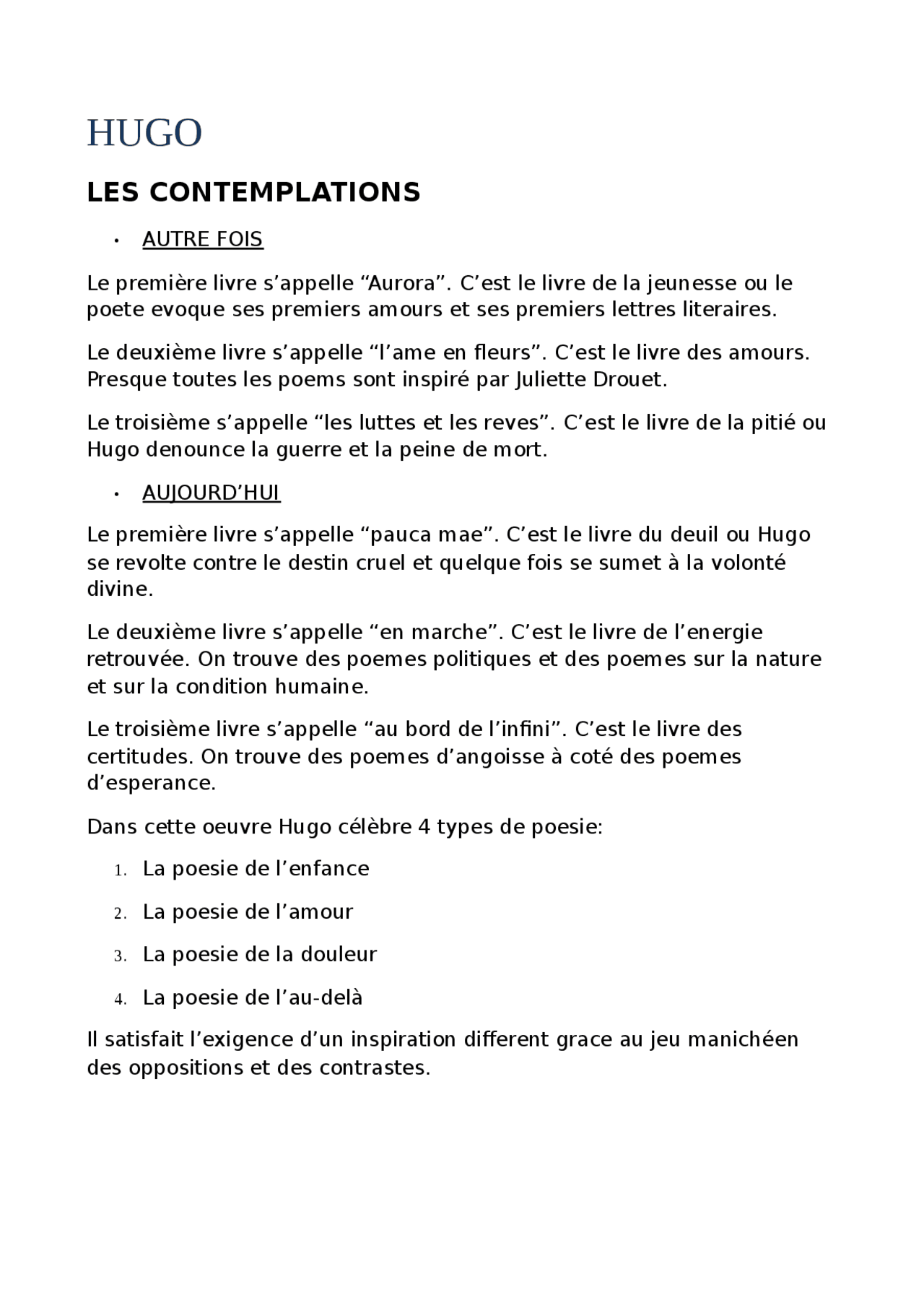 Appunti In Francese Victor Hugo Docsity