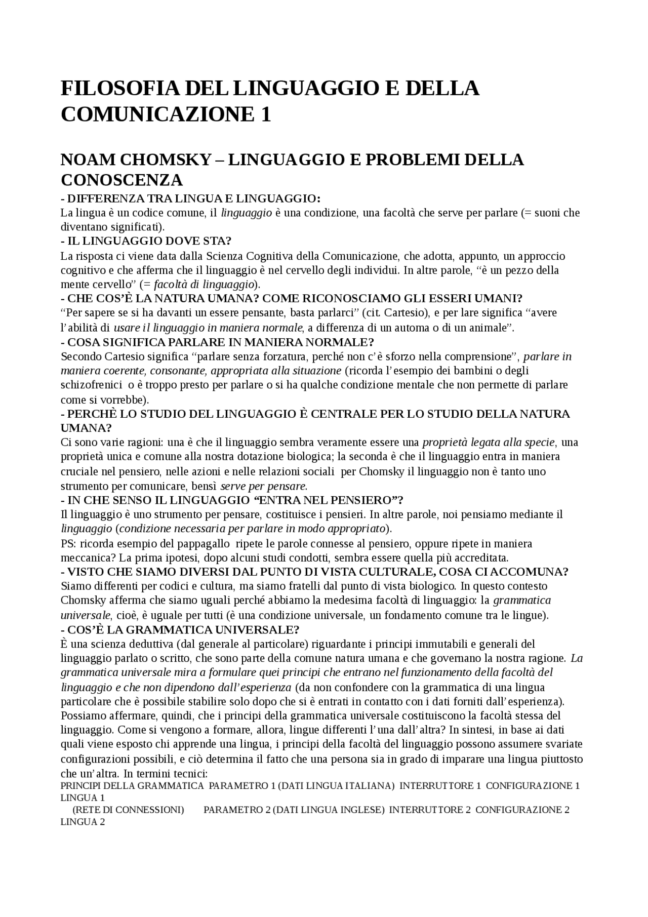 Filosofia Del Linguaggio 1 Docsity