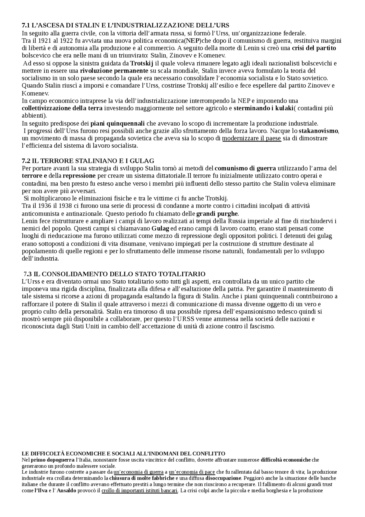 Appunti Di Storia Quinta Superiore Docsity