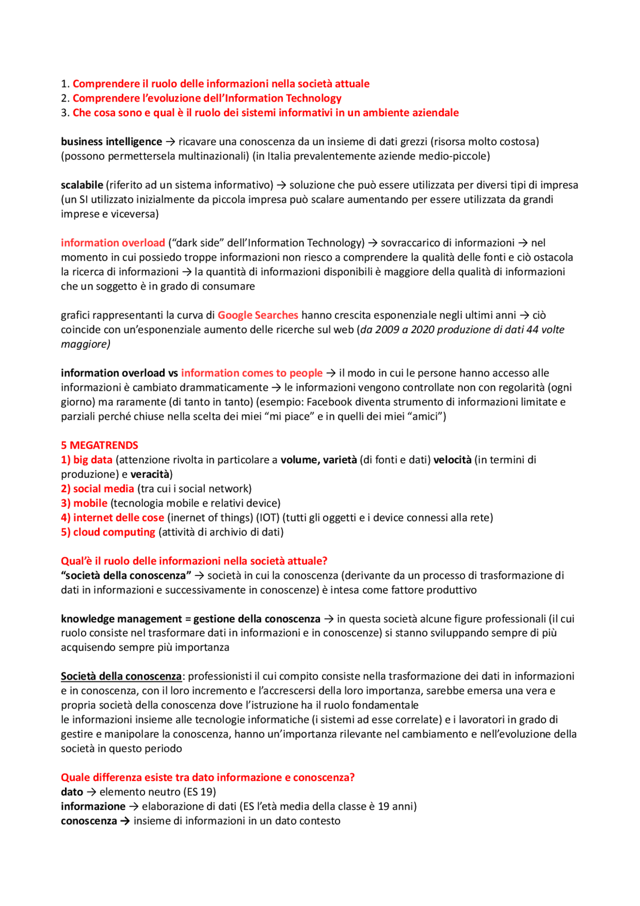 Appunti Lezioni Informatica Generale Prof Anita Longo Docsity