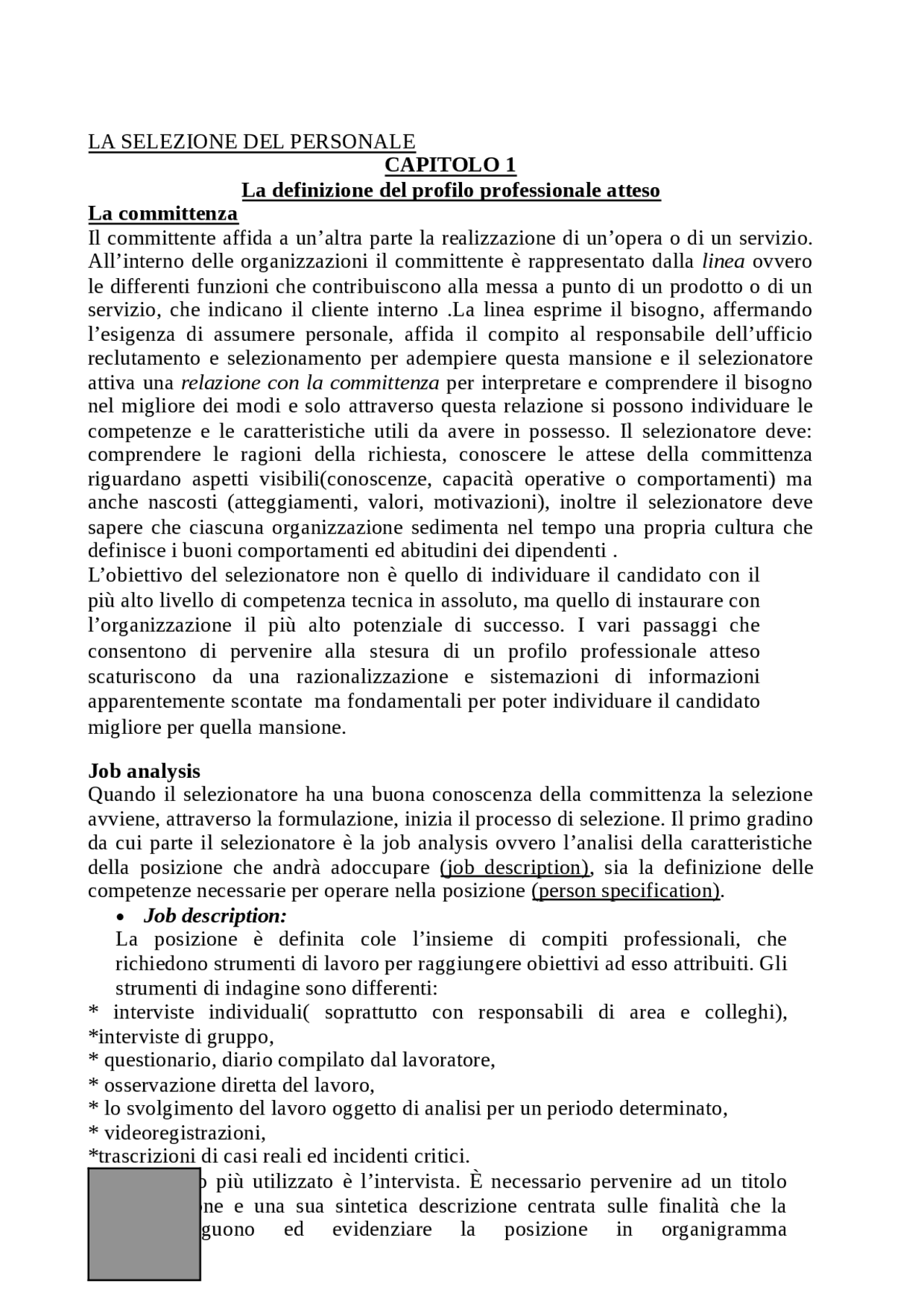 La Selezione Del Personale Docsity