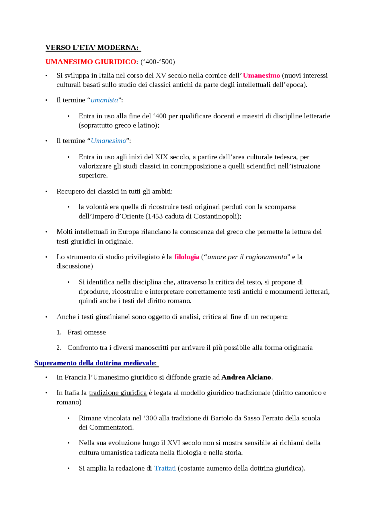 Storia Del Diritto Moderno E Contemporaneo Docsity
