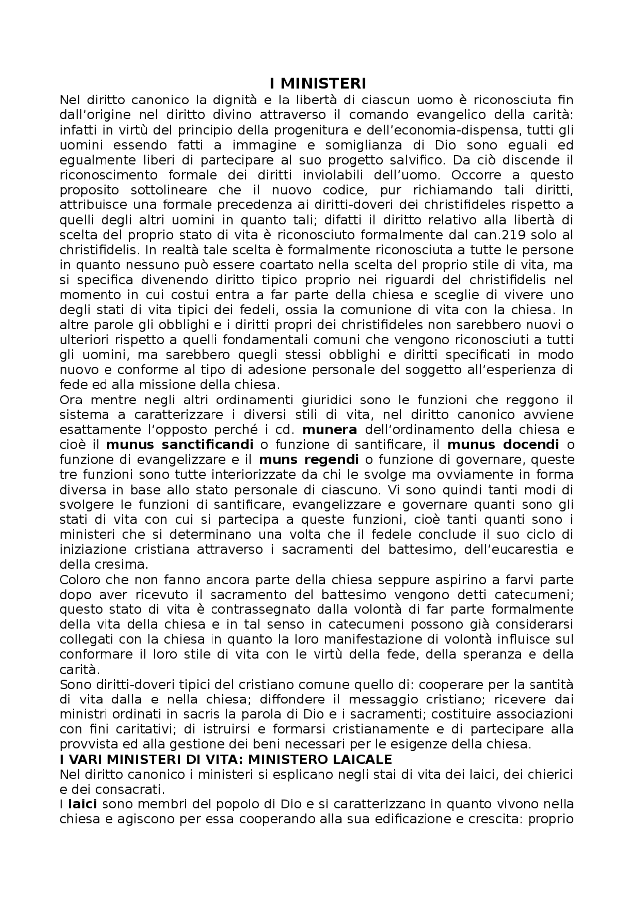 Riassunti Di Diritto Canonico Docsity