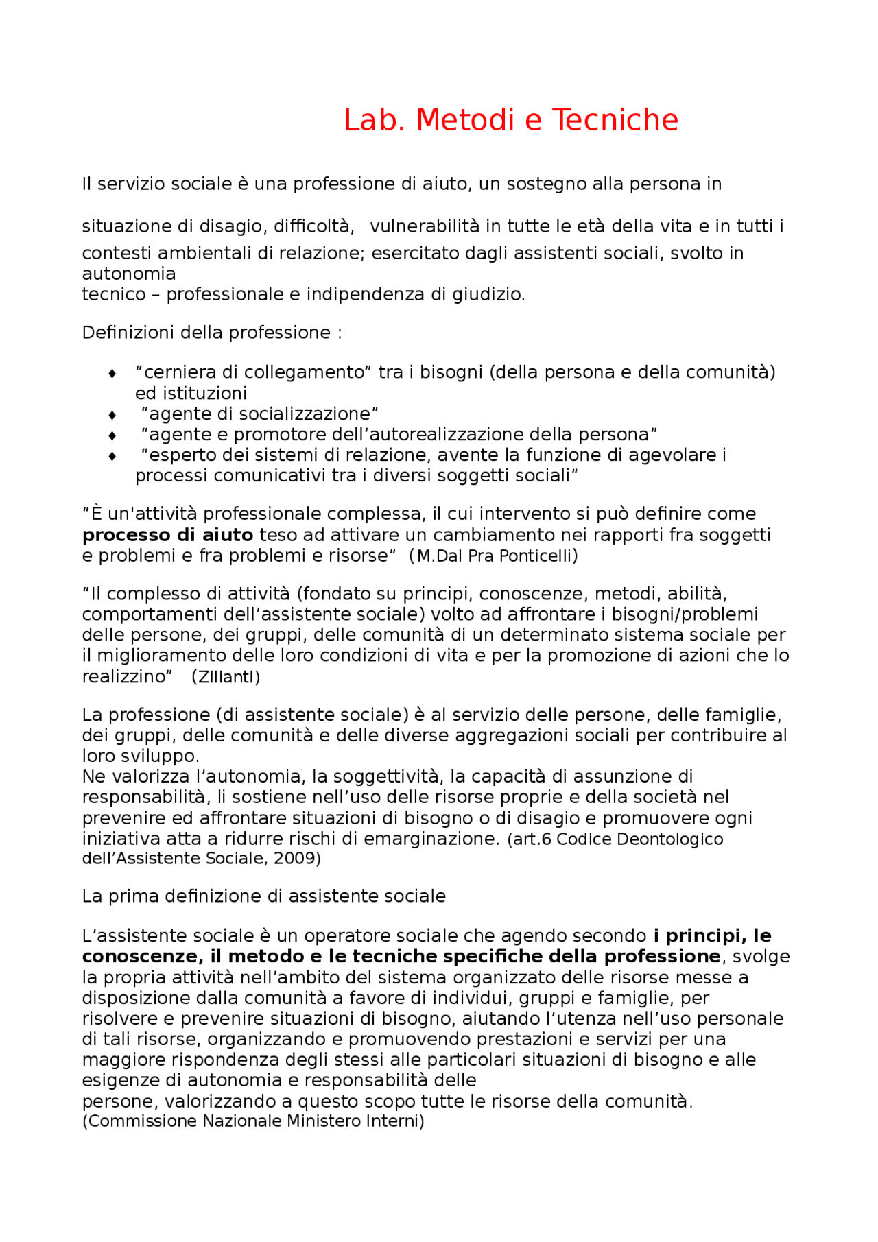 Il Processo Di Aiuto Nel Servizio Sociale Docsity