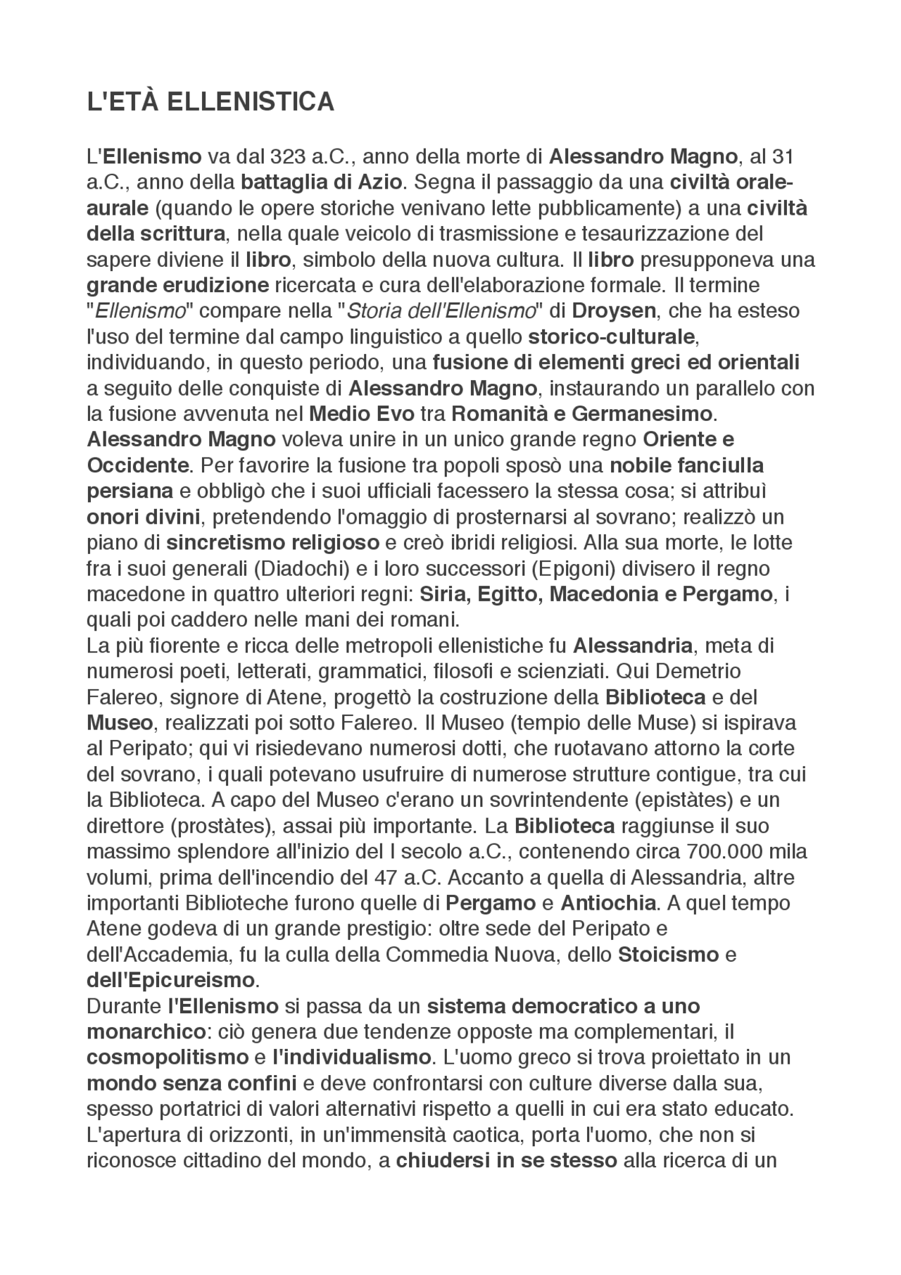 Ripasso Greco 5a Classico Docsity