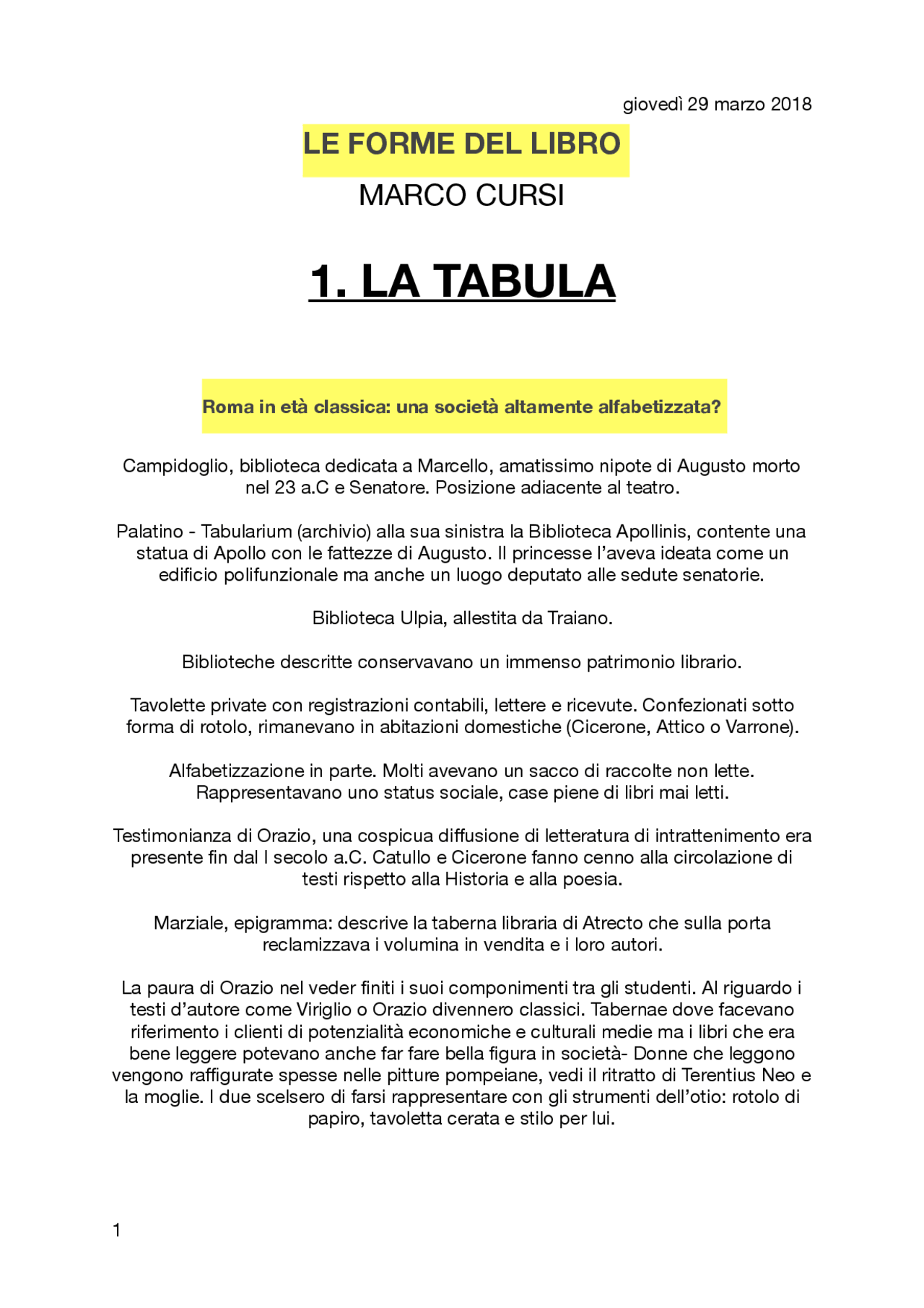 Riassunto Le Forme Del Libro Cursi Docsity