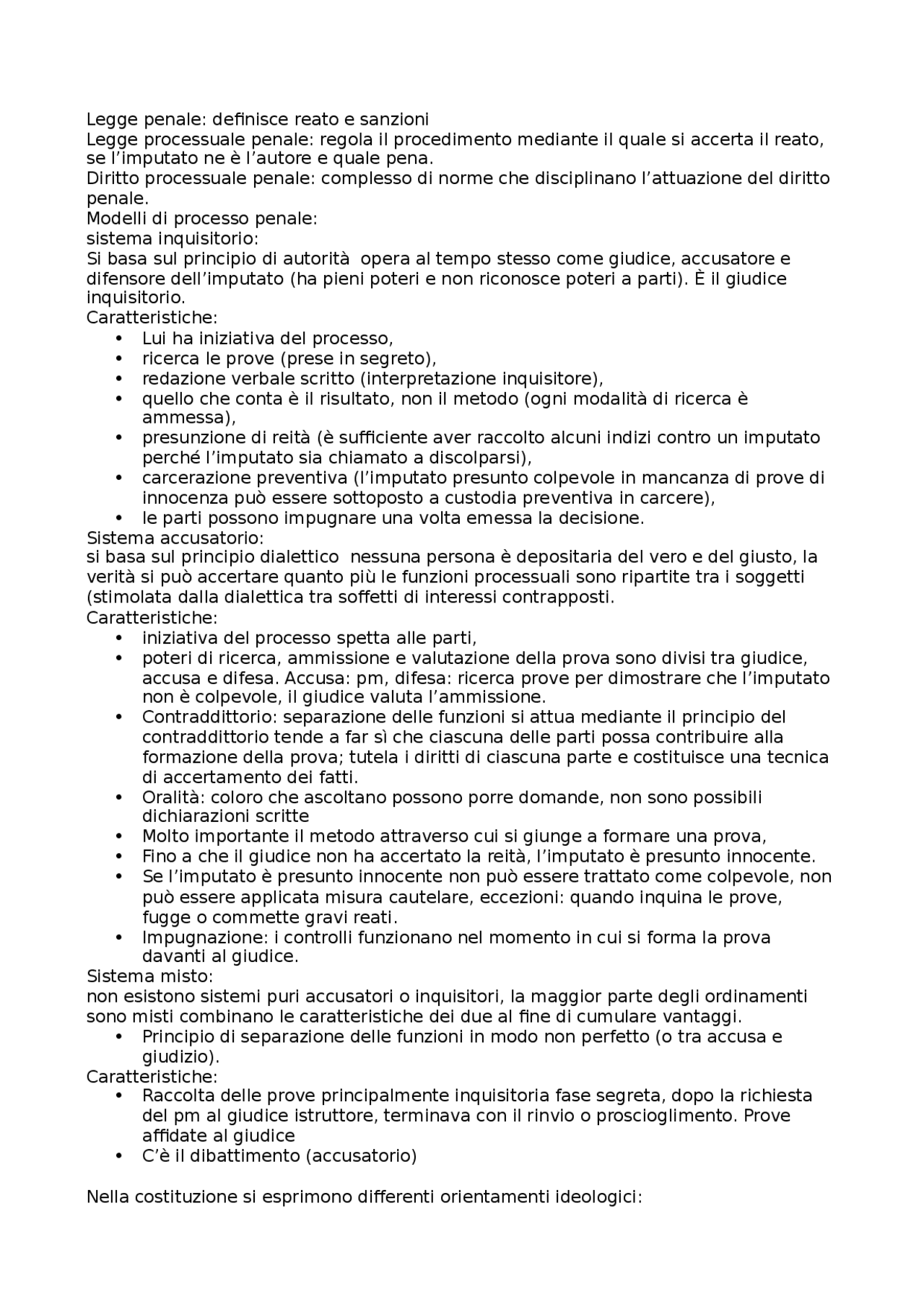 Diritto Processuale Penale Docsity