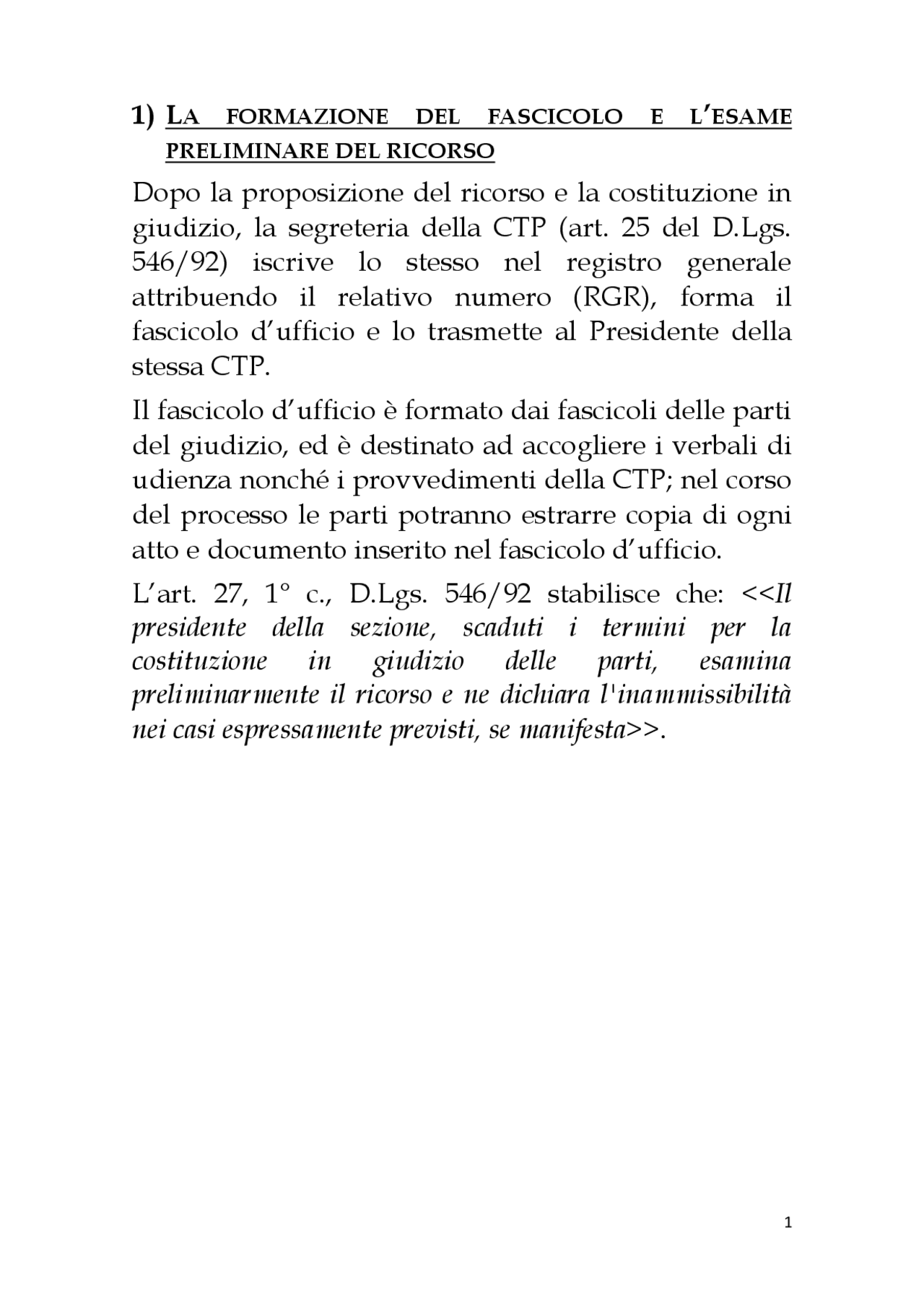 Svolgimento Del Processo Docsity