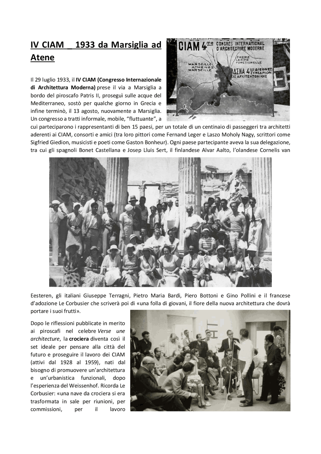 Il quarto CIAM (congresso internazionale di architettura mondiale ...